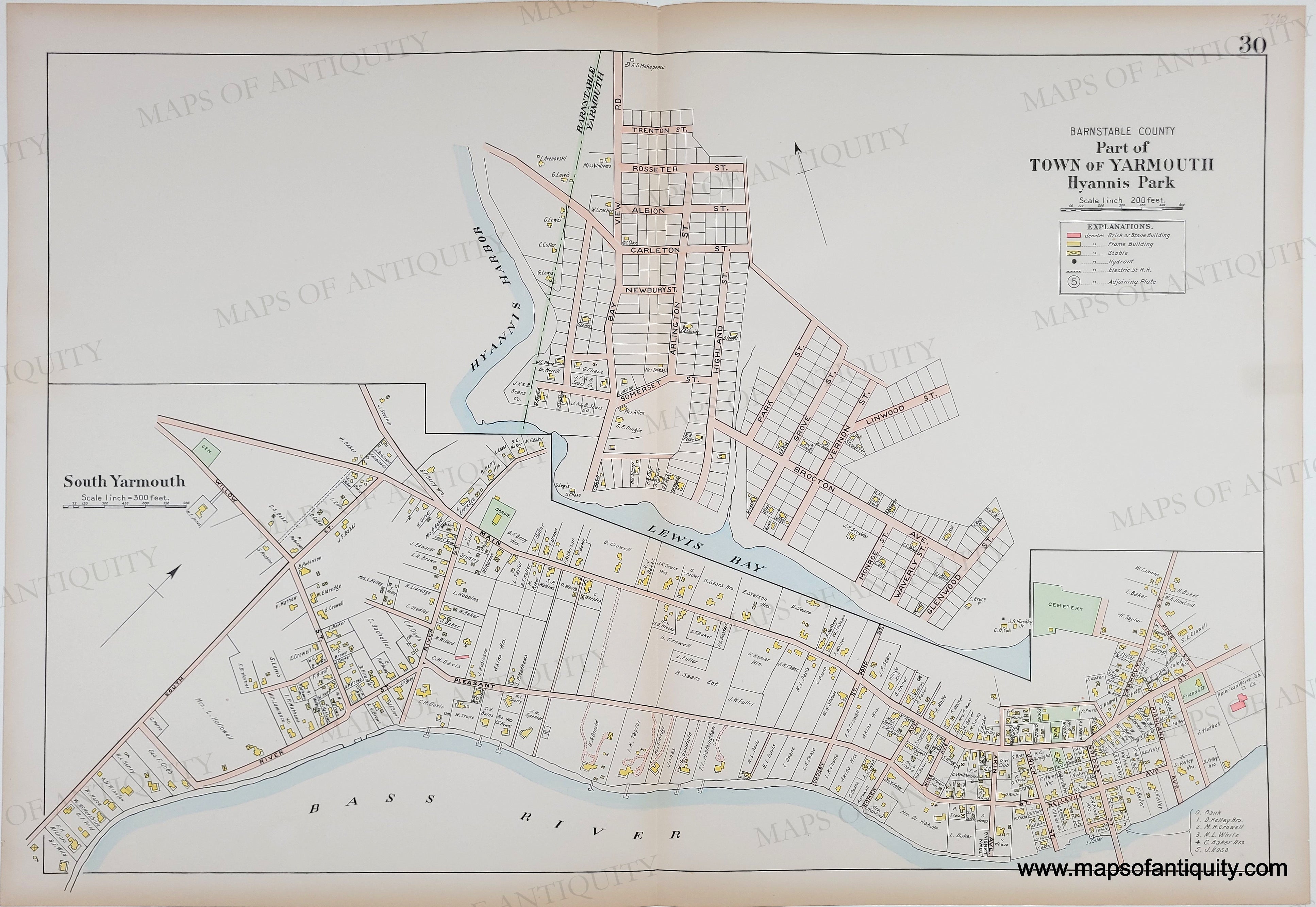 1910 - Plate 30. Part of Town of Yarmouth, Hyannis Park and South Yarm ...