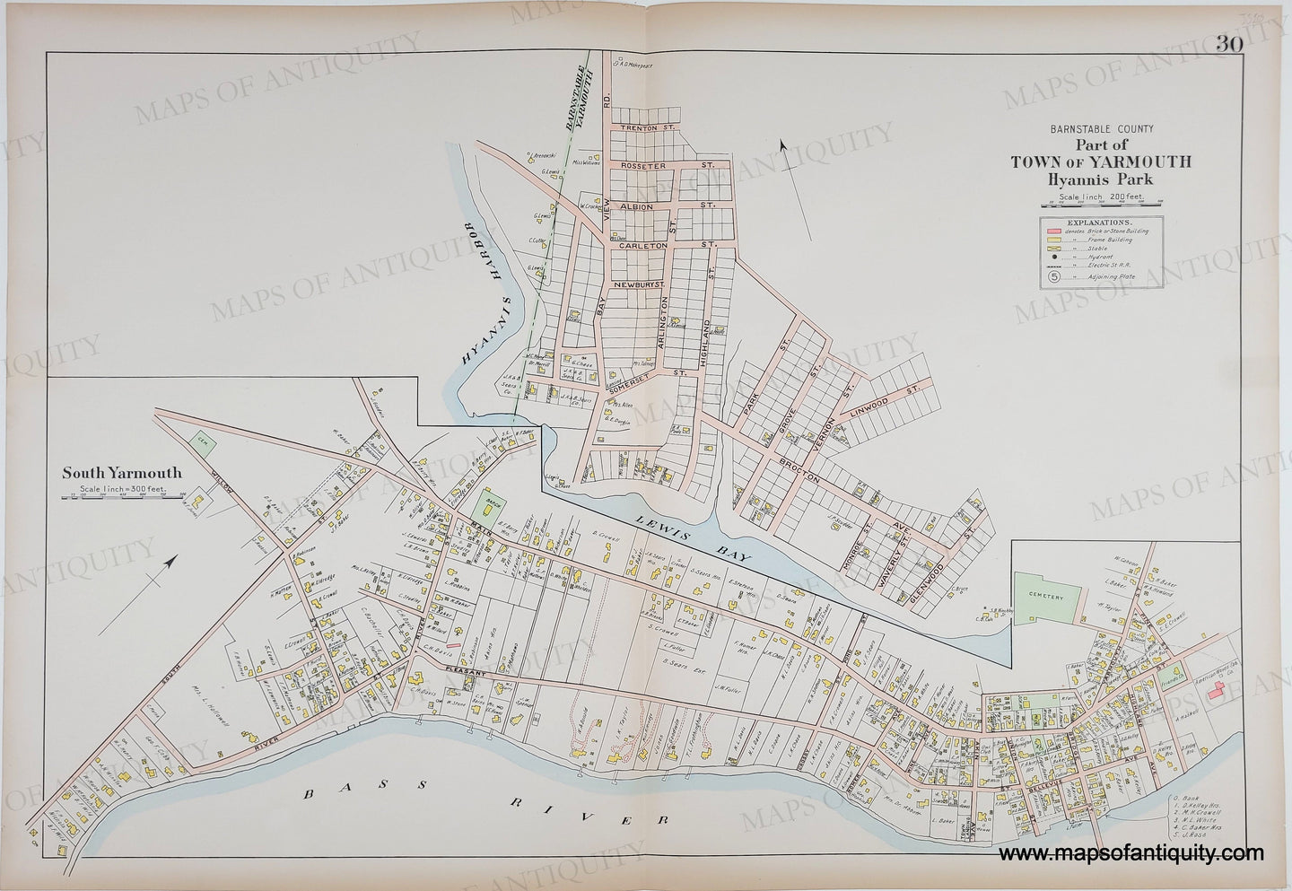 1910 - Plate 30. Part of Town of Yarmouth, Hyannis Park and South Yarm ...
