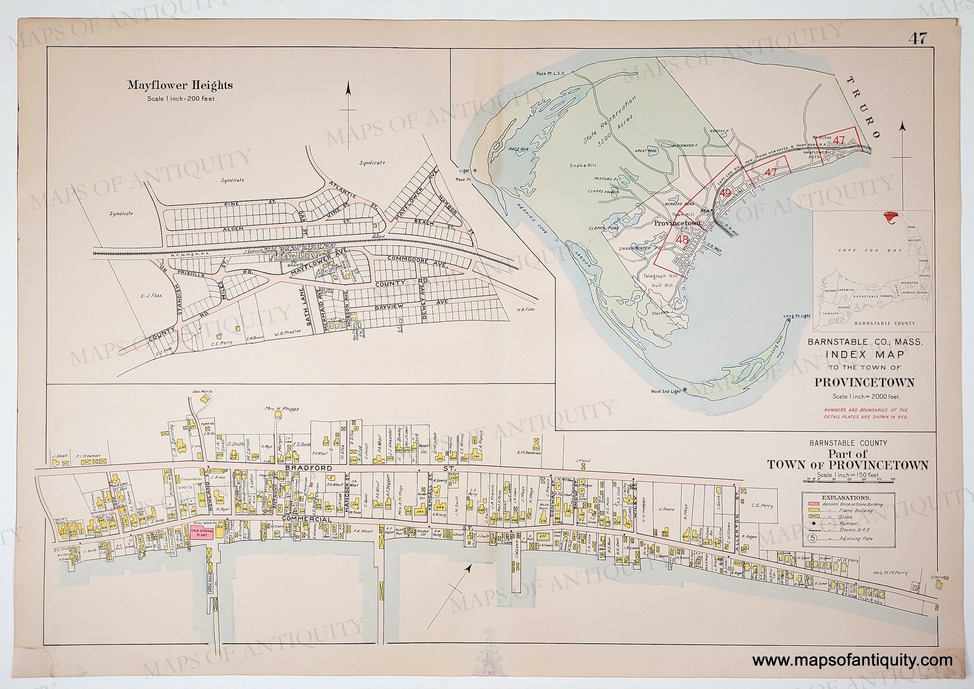 1910 - Plate 47. Index Map to the Town of Provincetown, Mayflower Heig ...