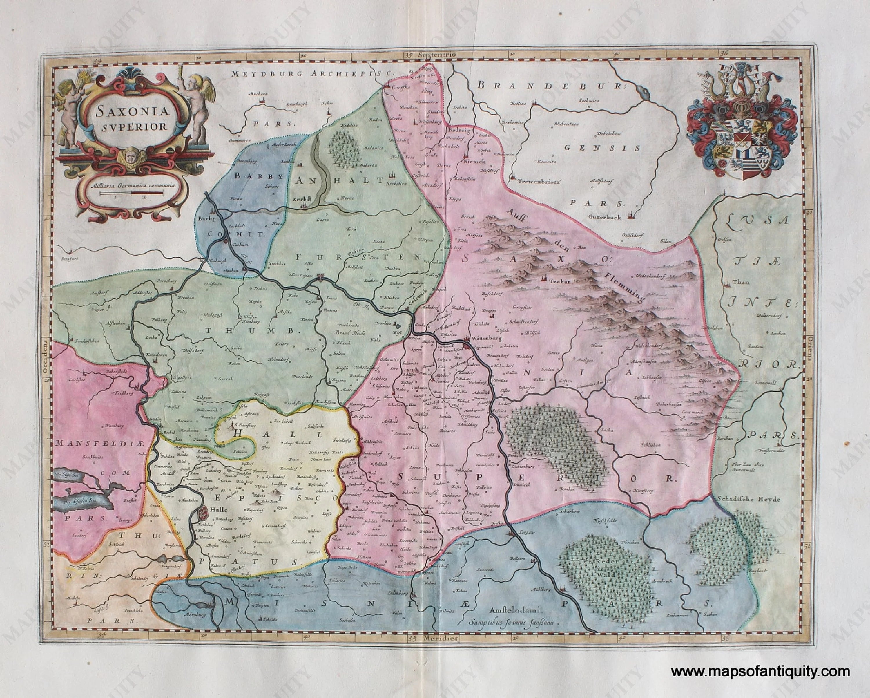 1640 - Saxonia Superior - Antique Map – Maps of Antiquity