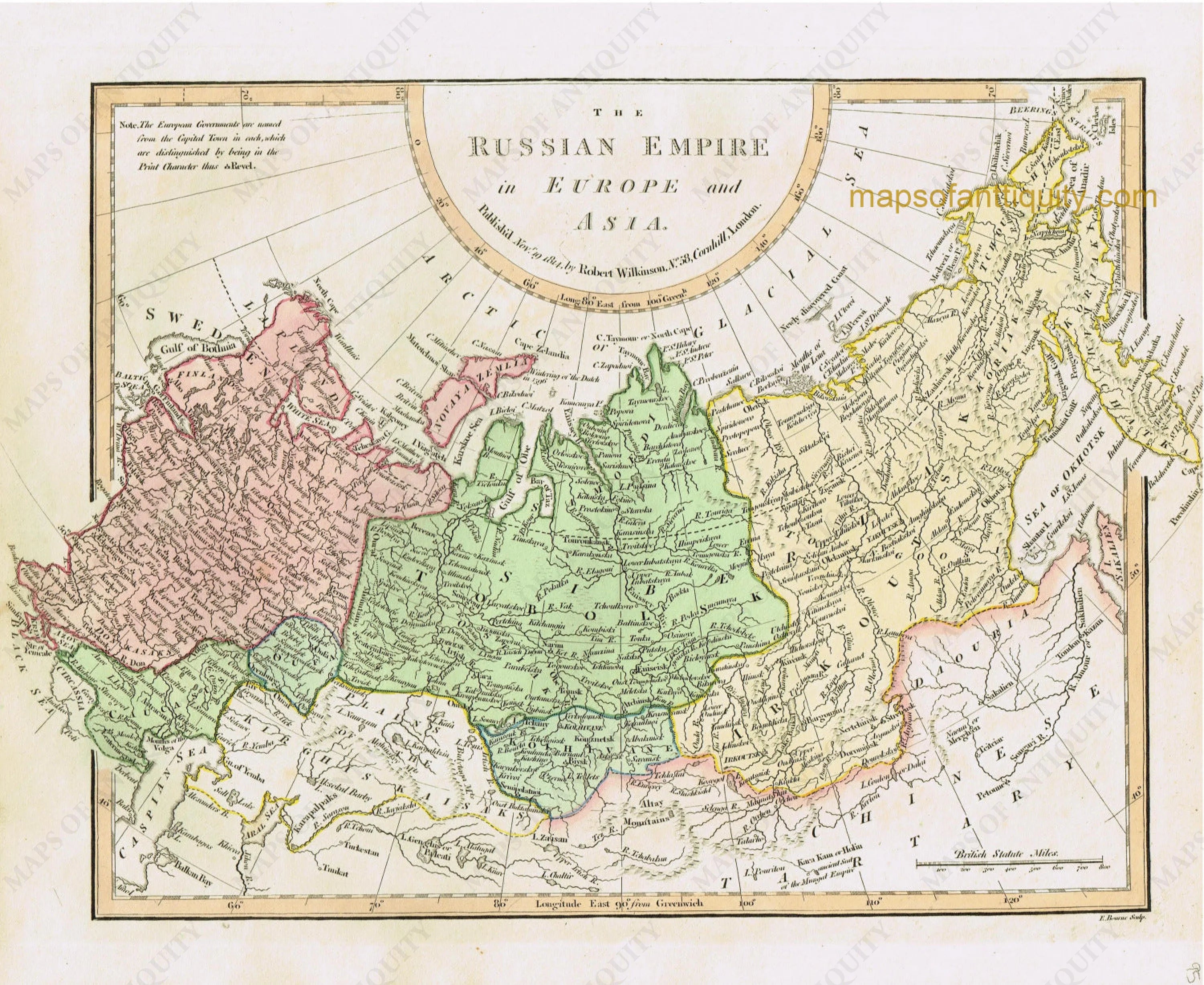 1827 - The Russian Empire in Europe and Asia - Antique Map – Maps of ...