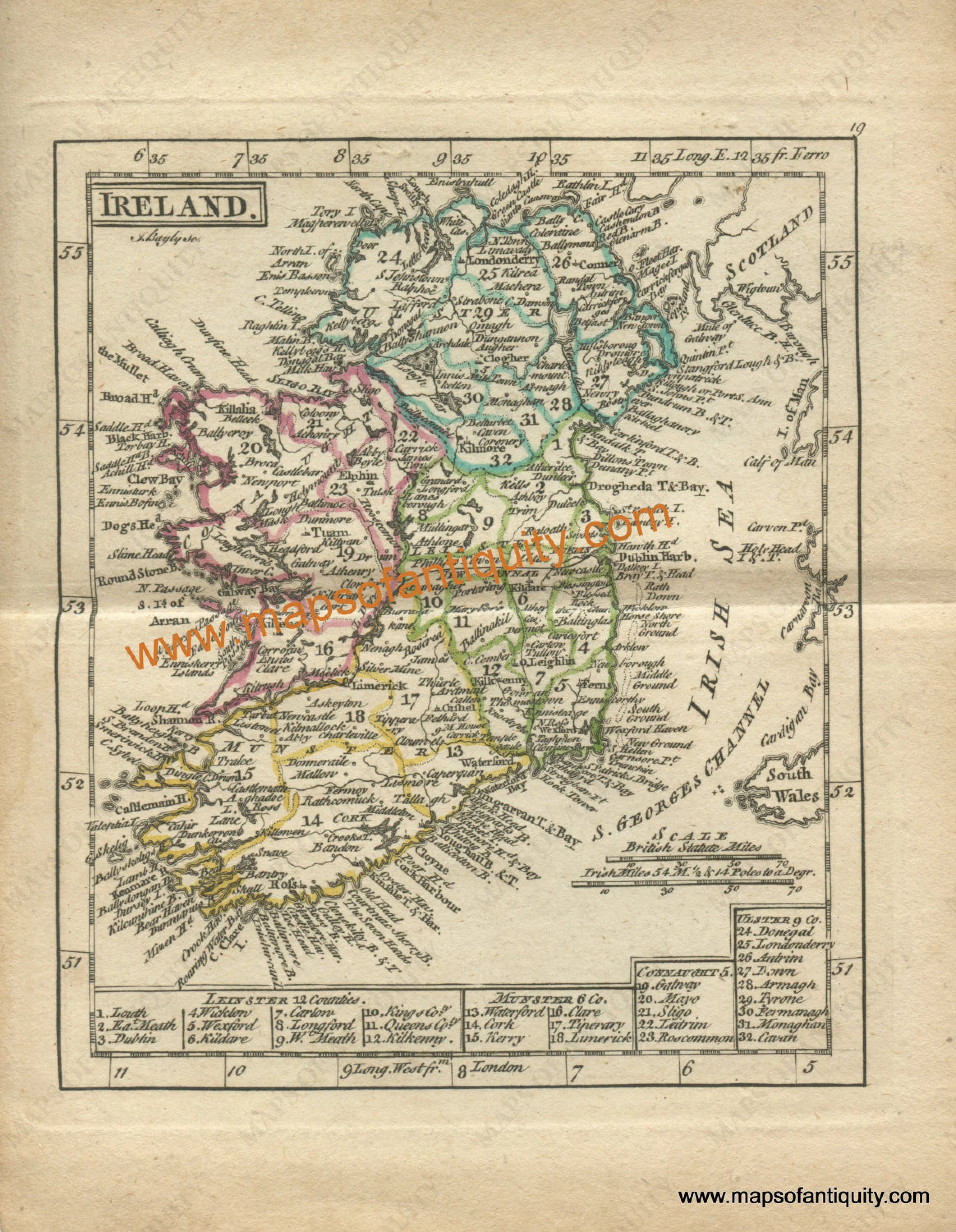 1761 - Ireland - Antique Map – Maps of Antiquity