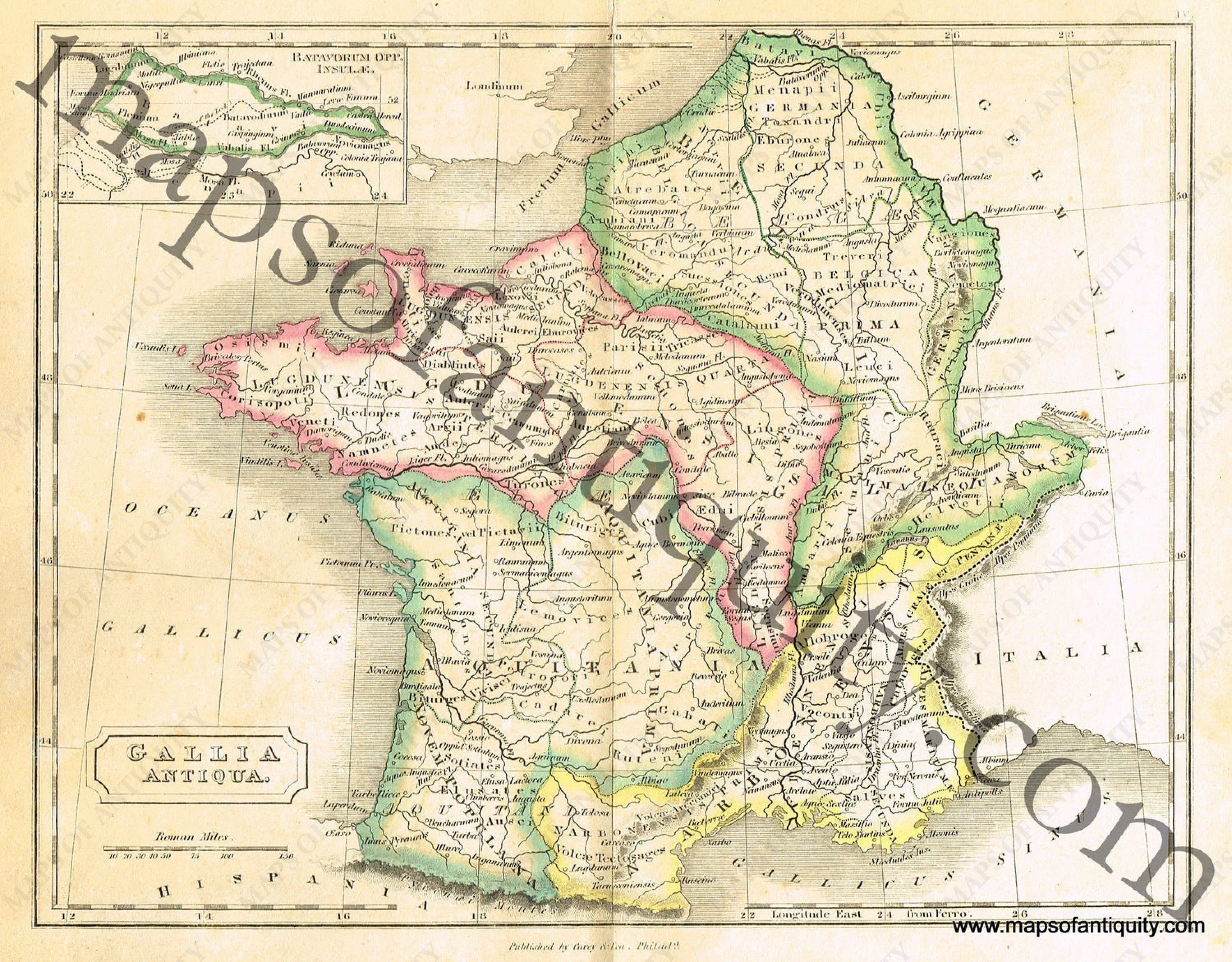 1838 - Gallia Antiqua - Antique Map – Maps of Antiquity