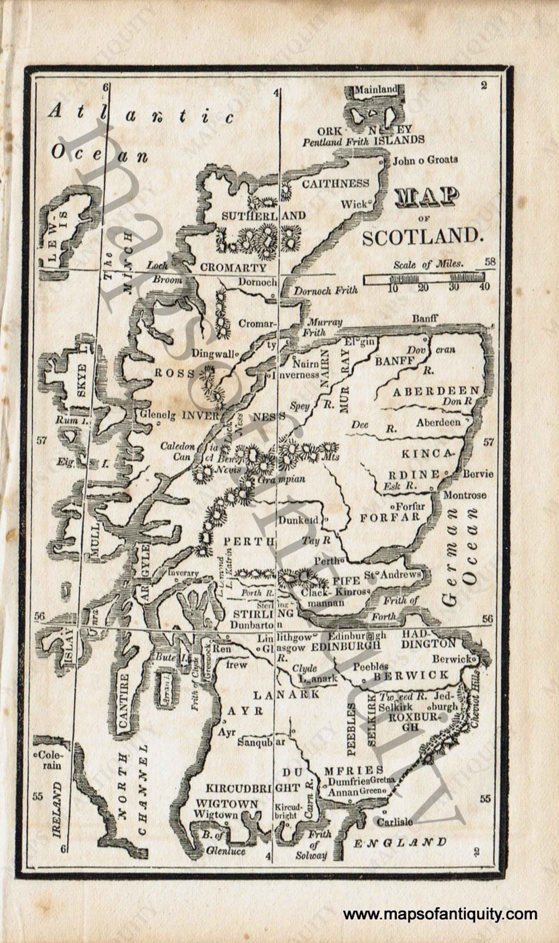 1830 - Map of Scotland - Antique Map – Maps of Antiquity