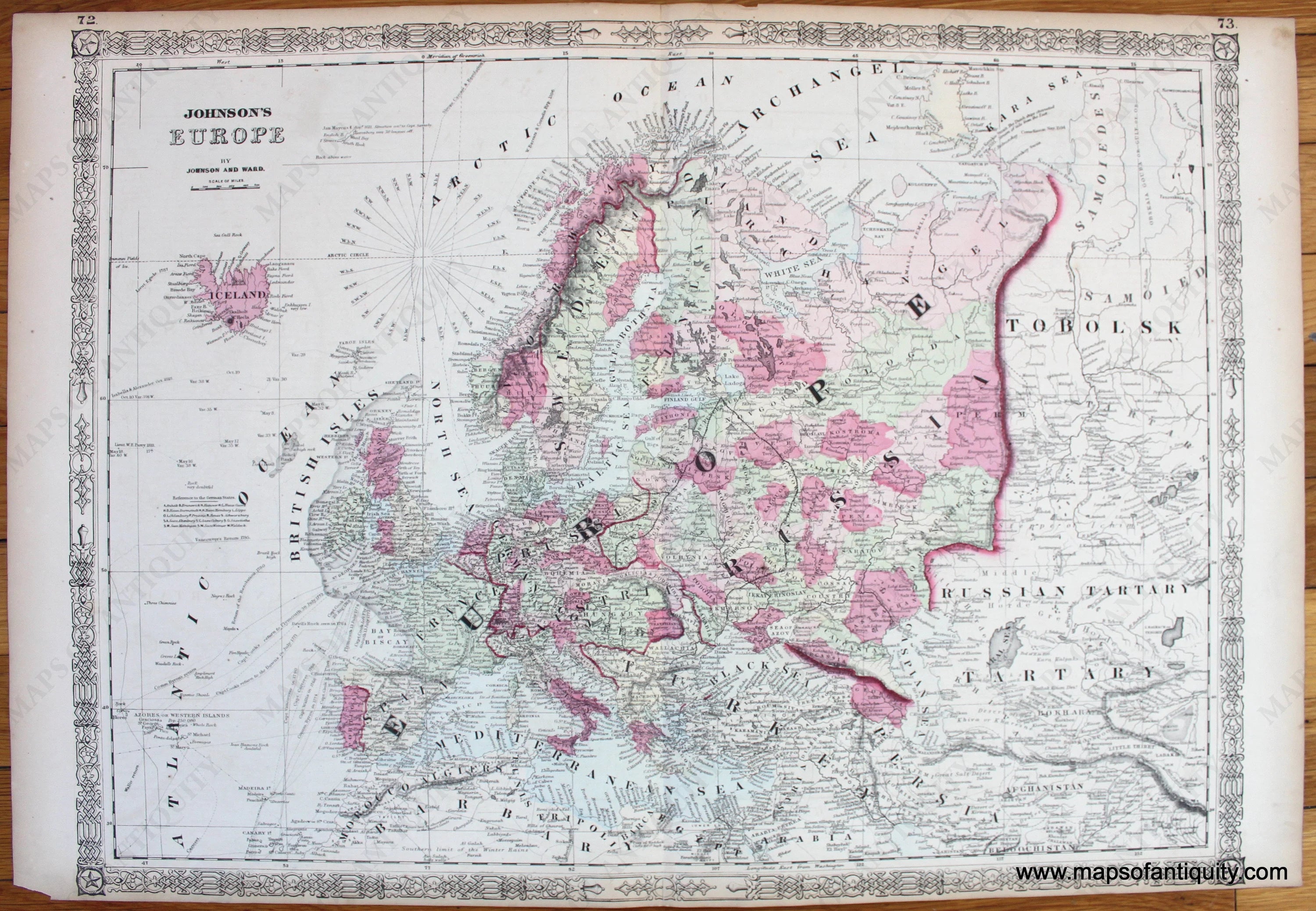 1864 - Johnson's Europe - Antique Map – Maps of Antiquity