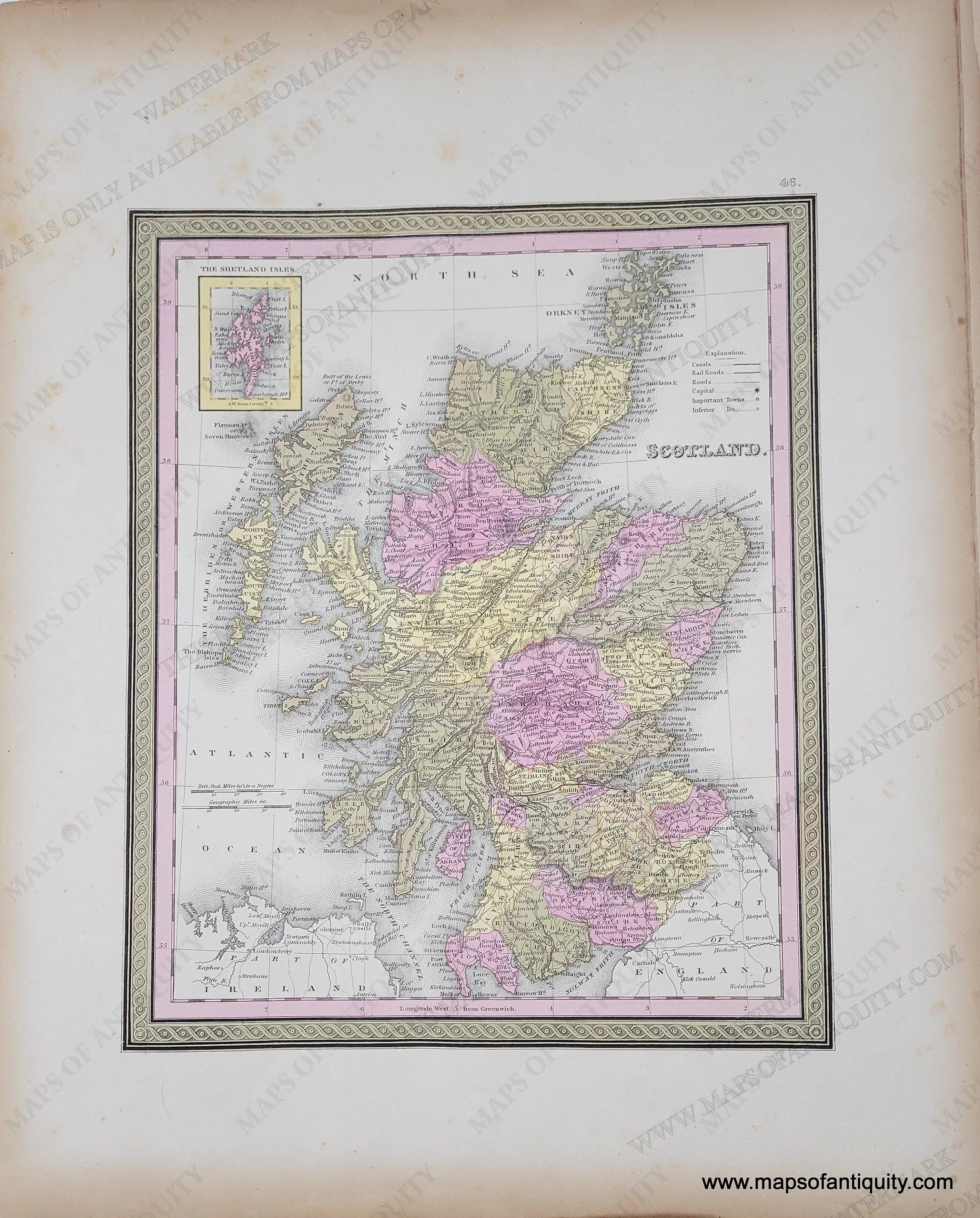 1849 - Scotland. - Antique Map – Maps of Antiquity