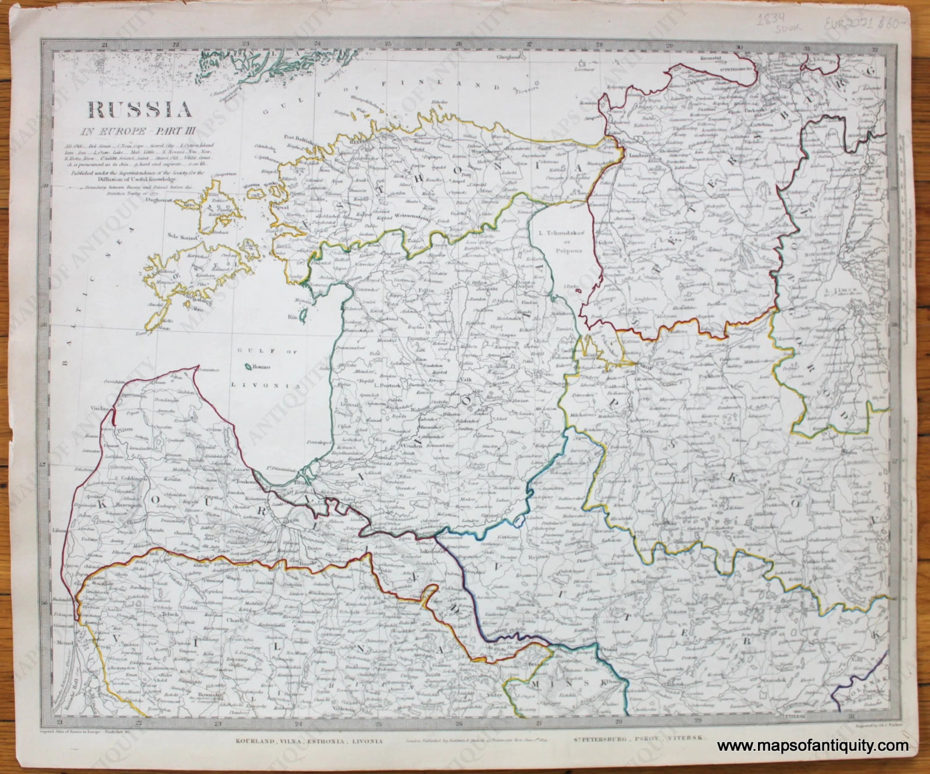 1834 - Russia in Europe Part III - Antique Map – Maps of Antiquity
