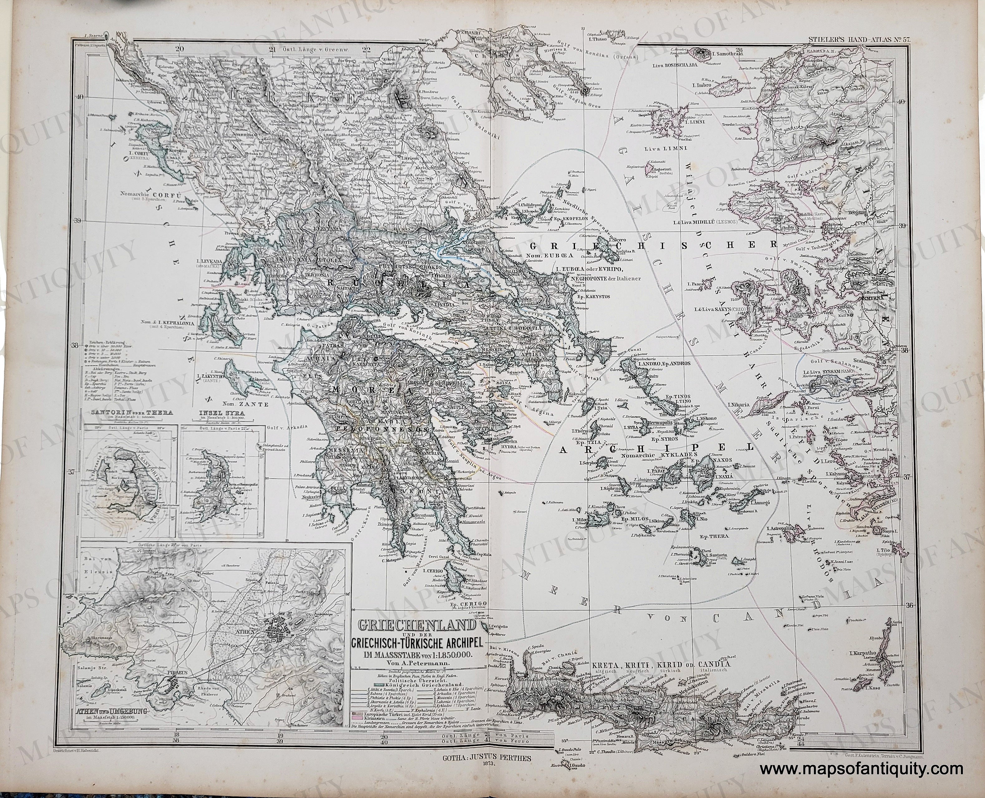 1904 - Greece - Griechenland und der Griechisch-Turkische Archipel - A ...