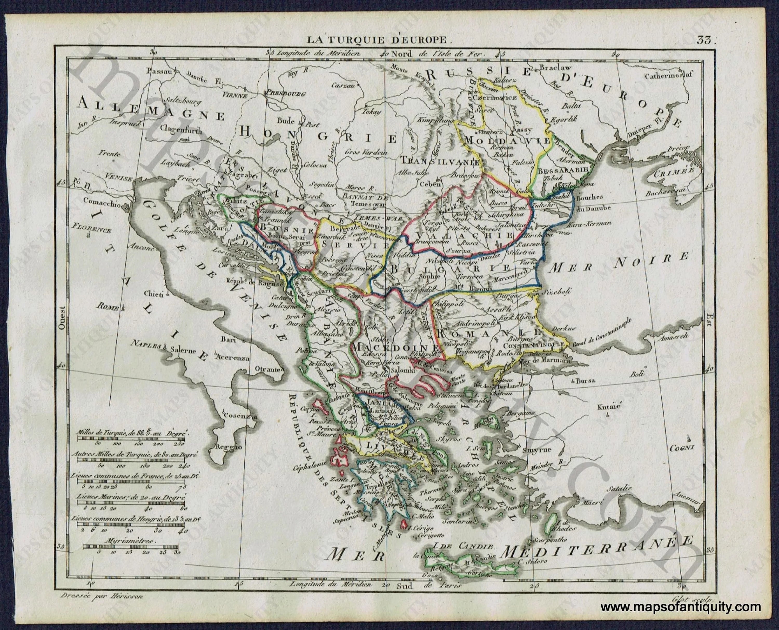 1806 - Greece & the Balkans - La Turquie d'Europe - Antique Map – Maps ...