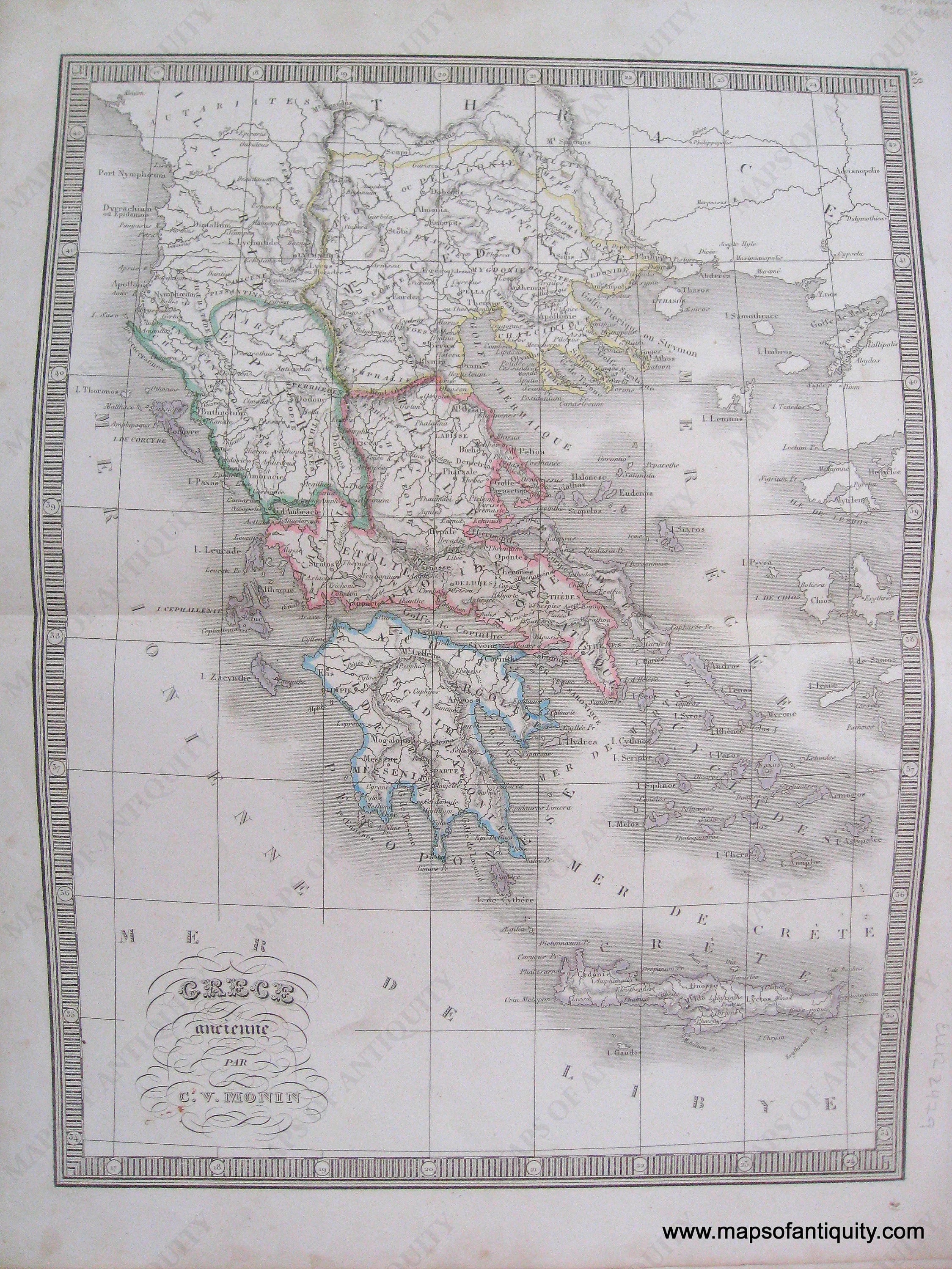 1846 - Grece- Greece - Antique Map – Maps of Antiquity