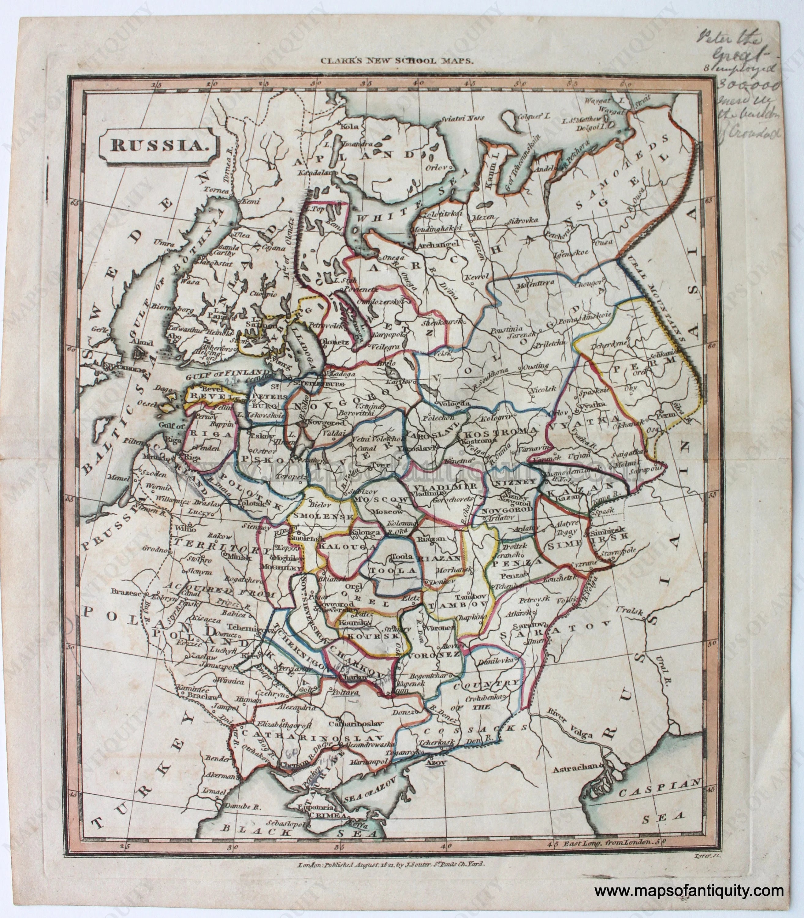1821 - Russia - Antique Map – Maps of Antiquity