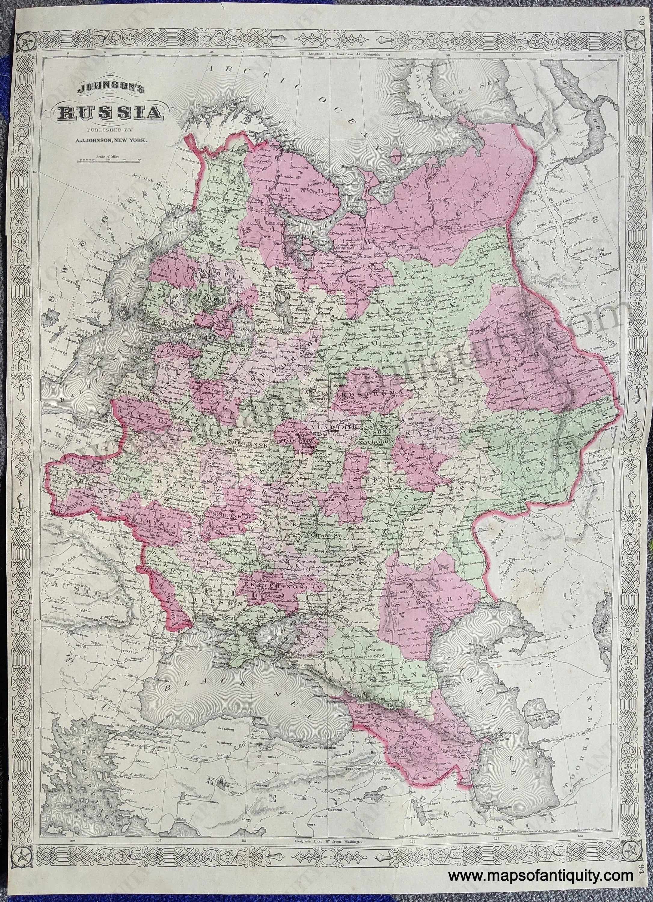 1867 - Johnson's Russia - Antique Map – Maps of Antiquity