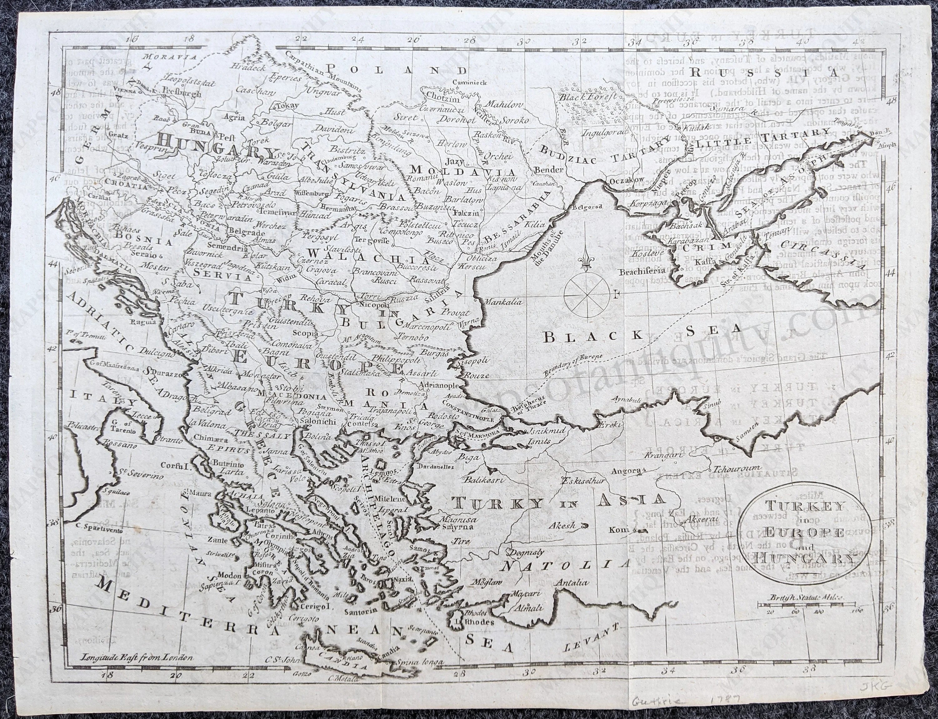 1787 - Turkey in Europe and Hungary - Antique Map – Maps of Antiquity