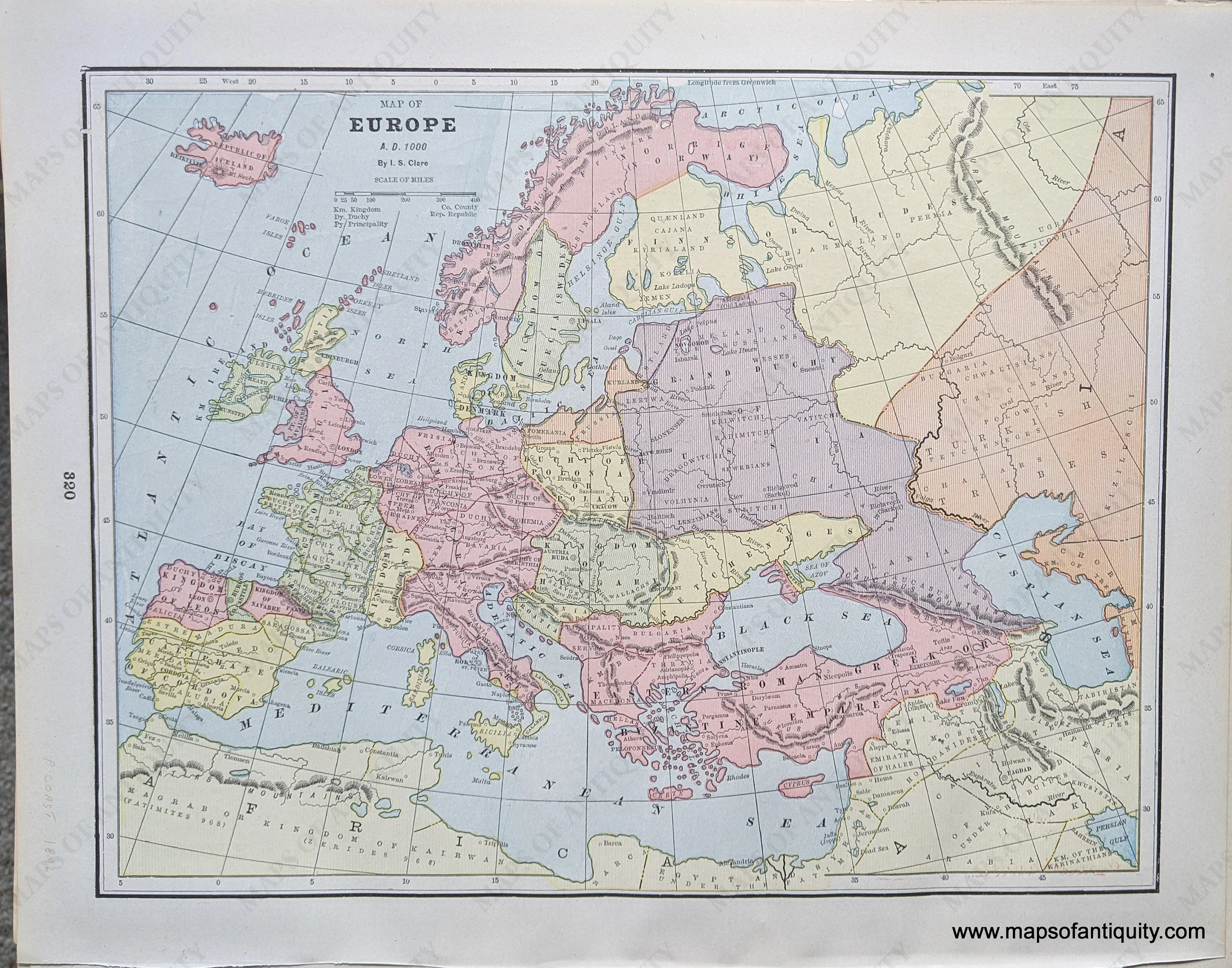 19th Century Map Of Europe