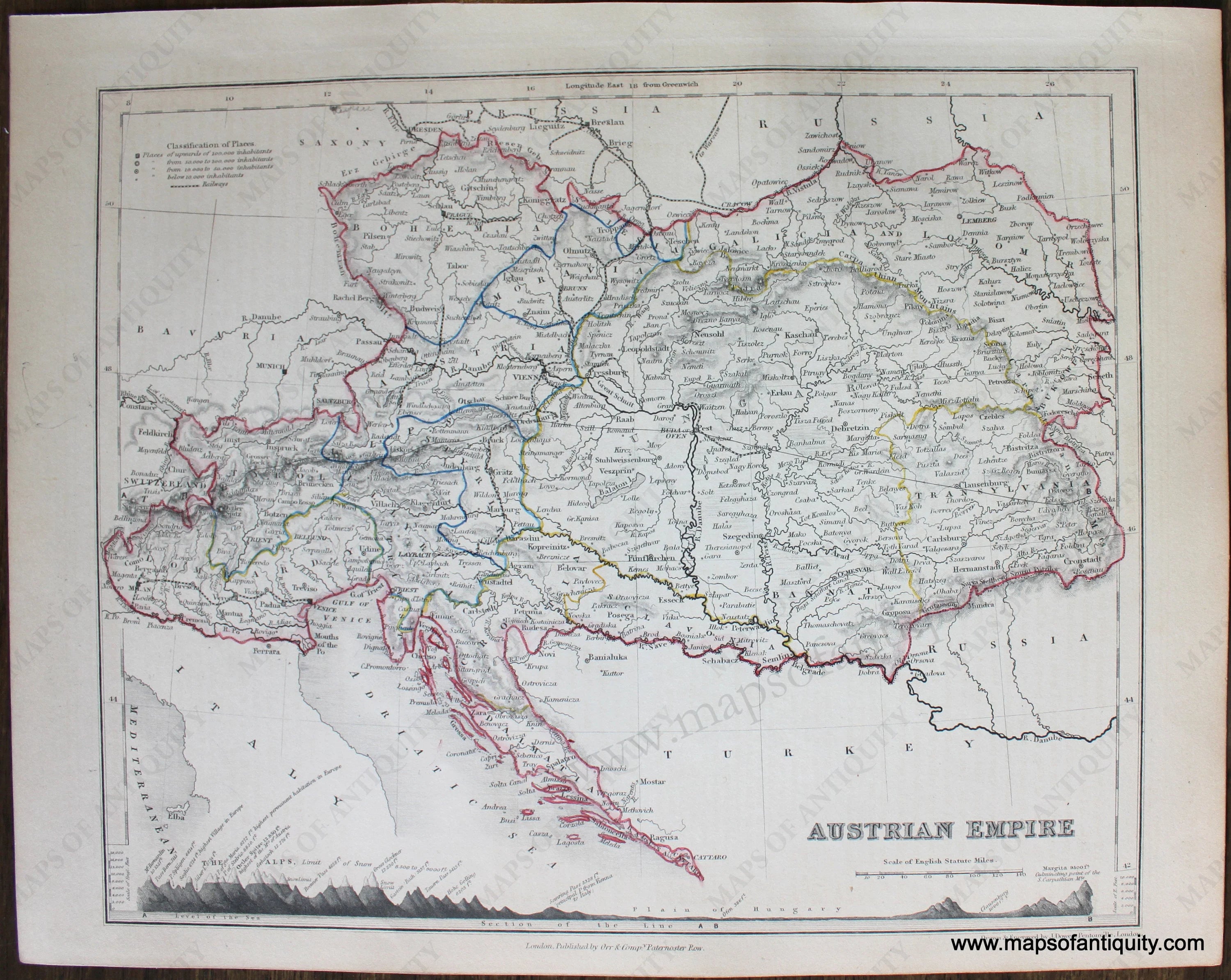 1850 - Austrian Empire - Antique Map – Maps of Antiquity