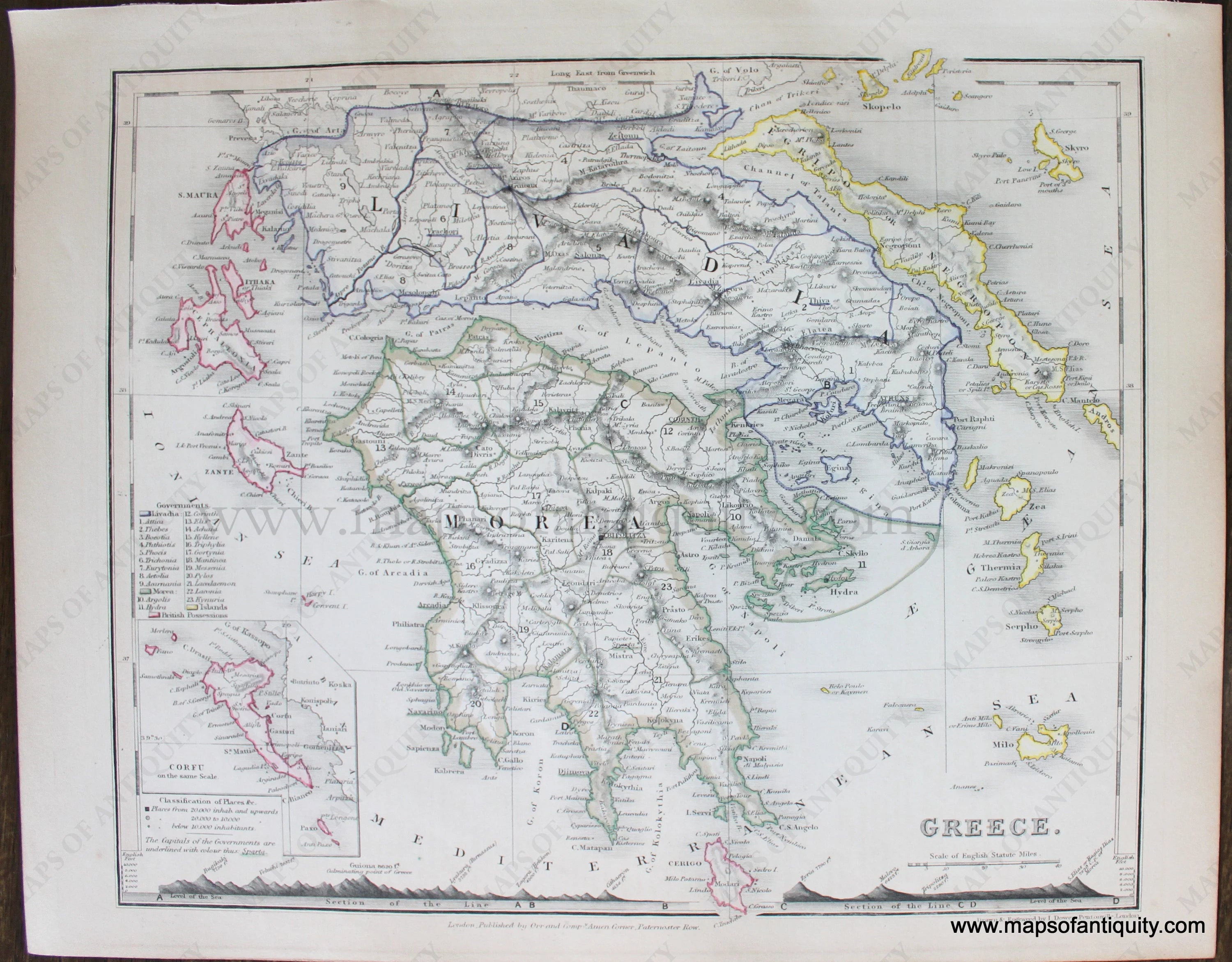 1850 - Greece - Antique Map – Maps of Antiquity