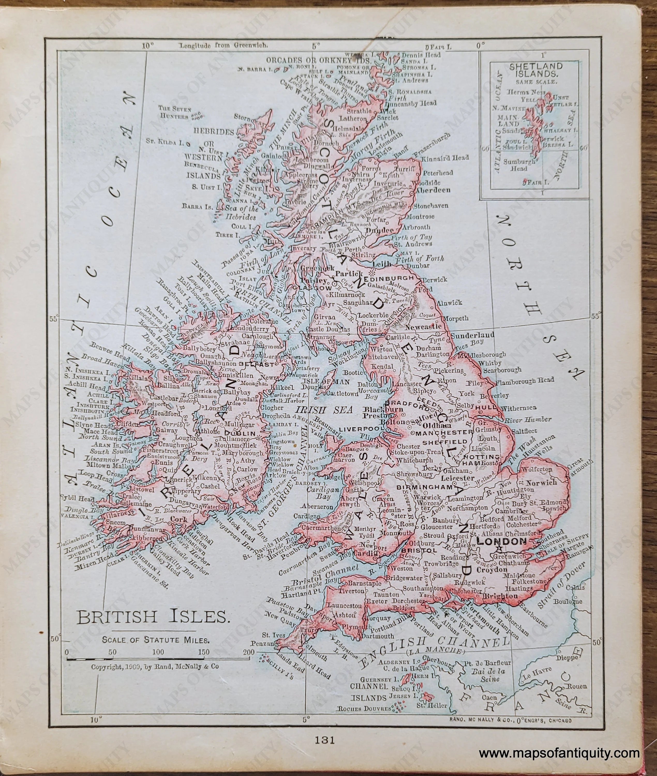 1900 - British Isles (United Kingdom) - Antique Map – Maps of Antiquity