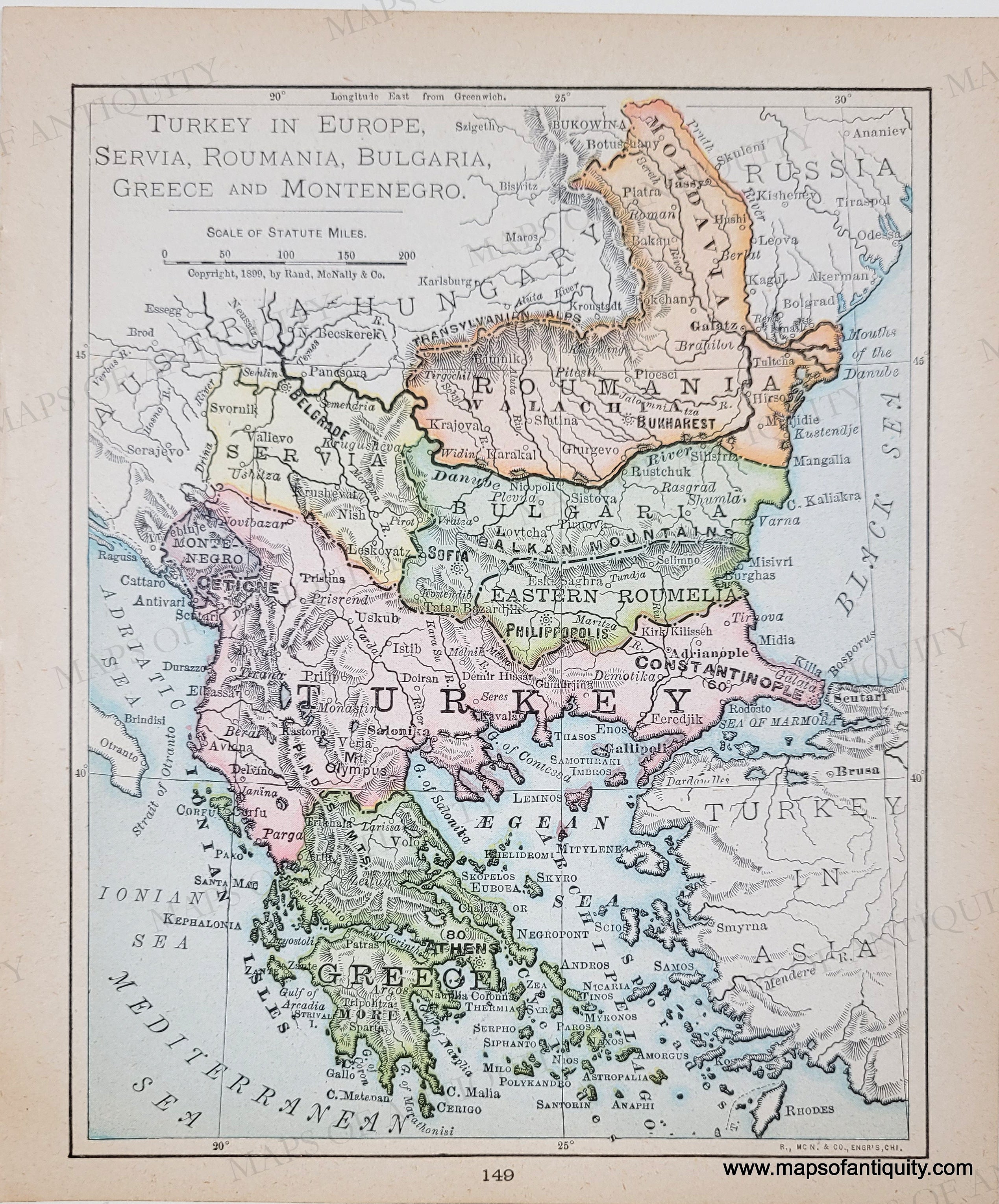 1900 - Turkey in Europe, Servia, Roumania, Bulgaria, Greece, and Monte ...