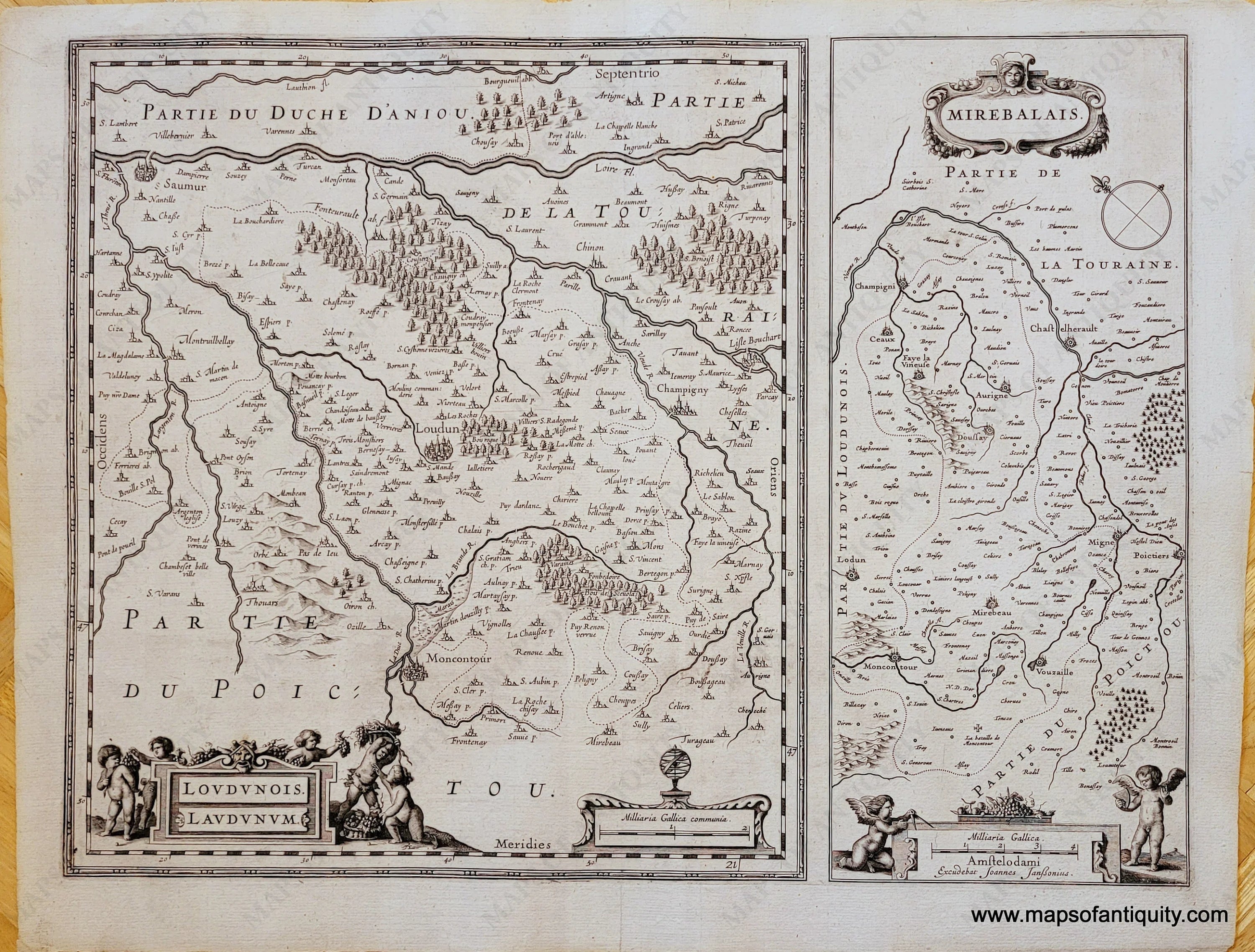 1630s - France - Loudunois Laudunum / Mirebalais - Antique Map – Maps ...
