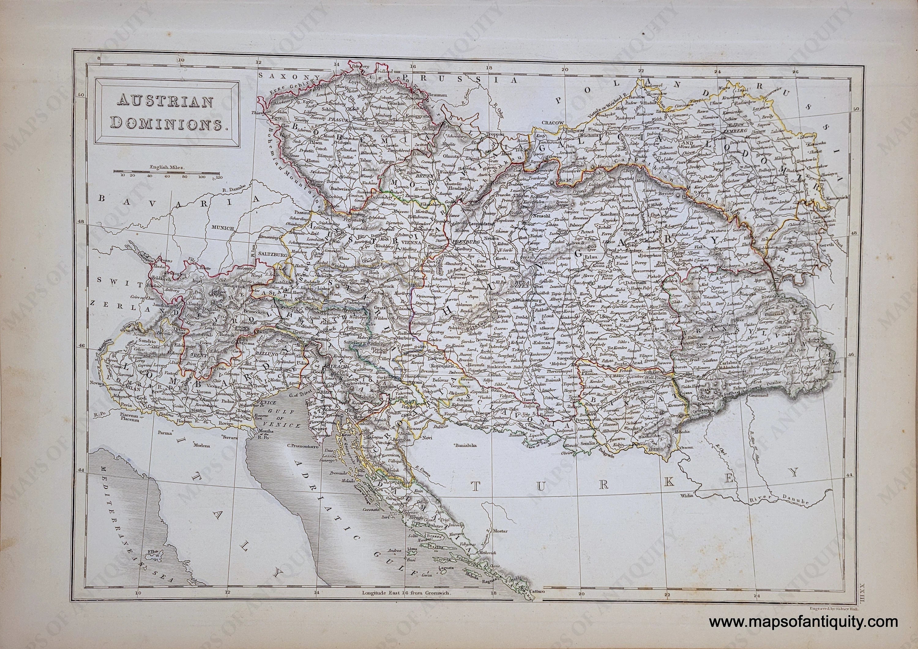 Antique Map Austrian Dominions 1841 – Maps of Antiquity