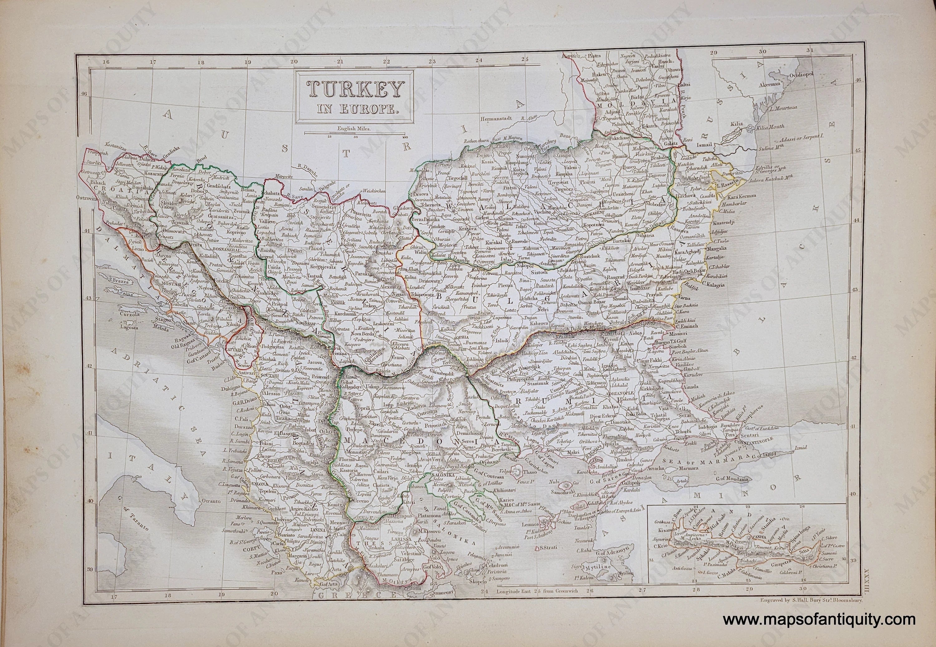 Antique Map Turkey in Europe 1841 – Maps of Antiquity