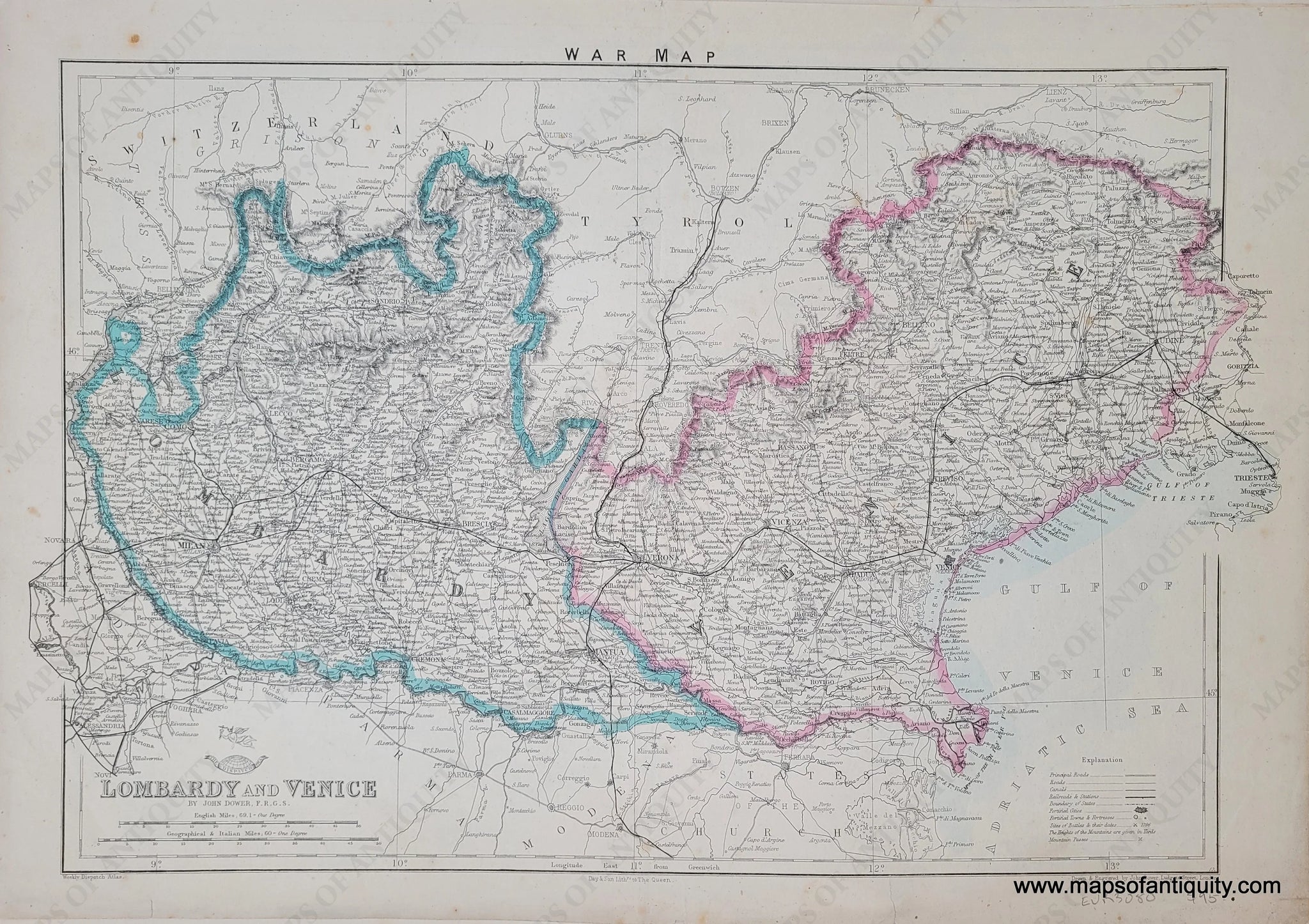 Lombardy And Venetia Map