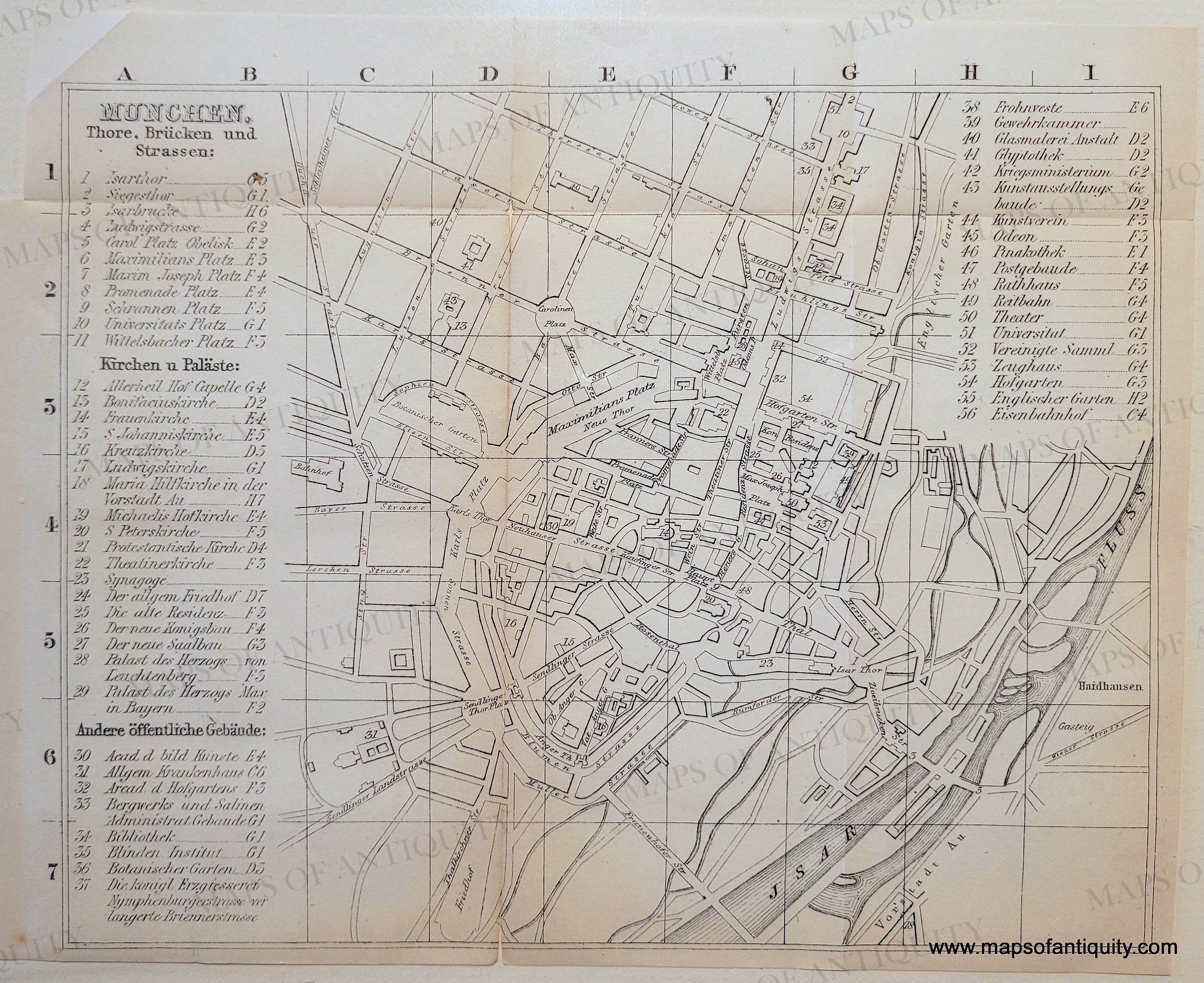 1895 Genuine Antique Map Muchen (Germany) – Maps of Antiquity