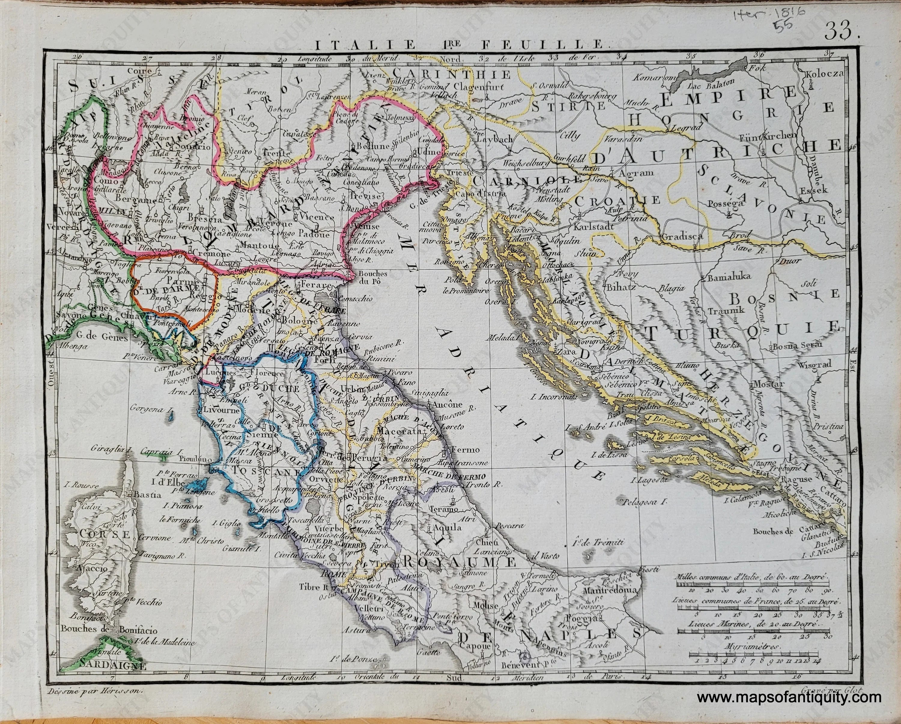 16th Century Map Of Italy