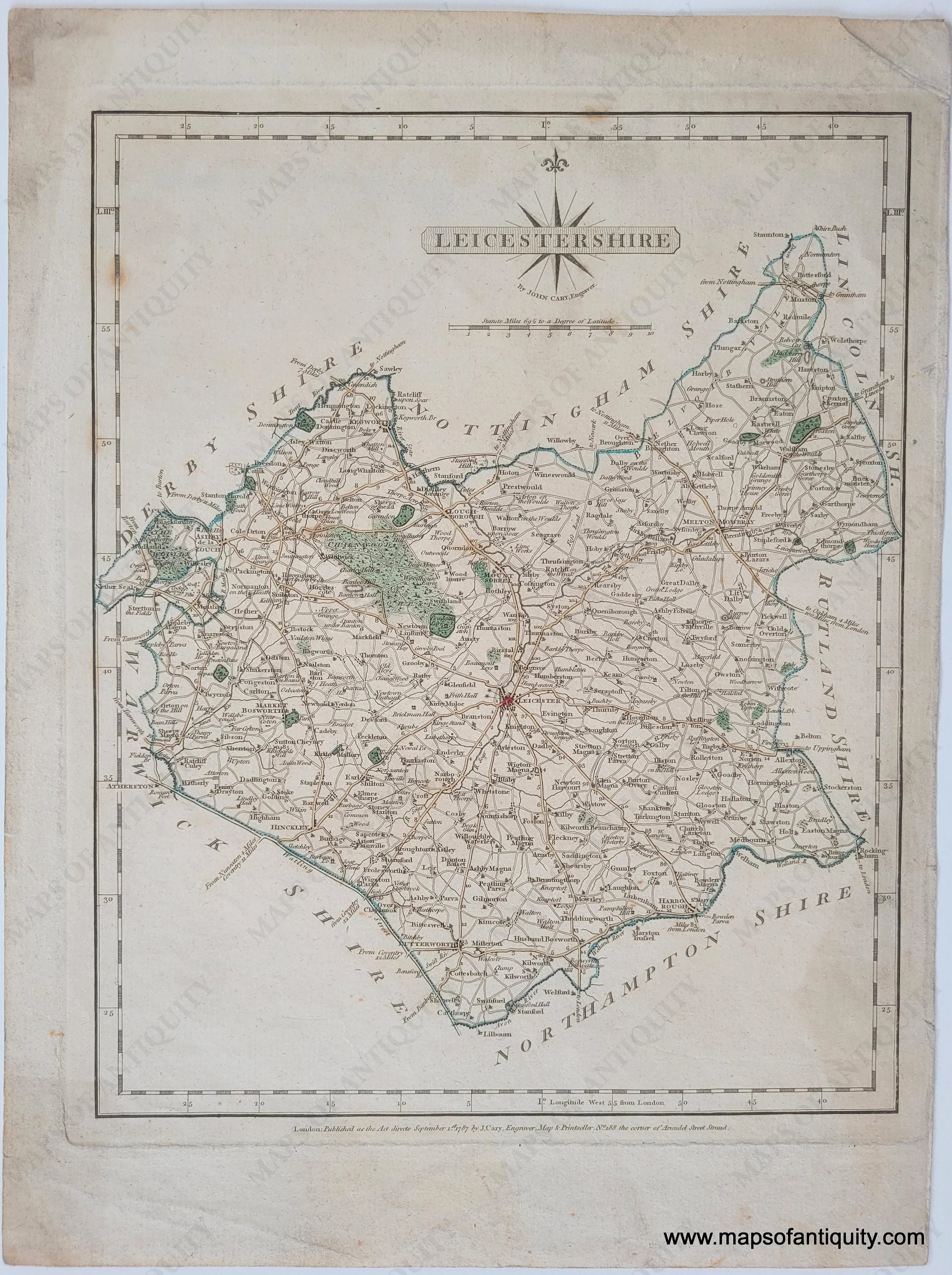 1787 - Leicestershire - Antique Map – Maps of Antiquity