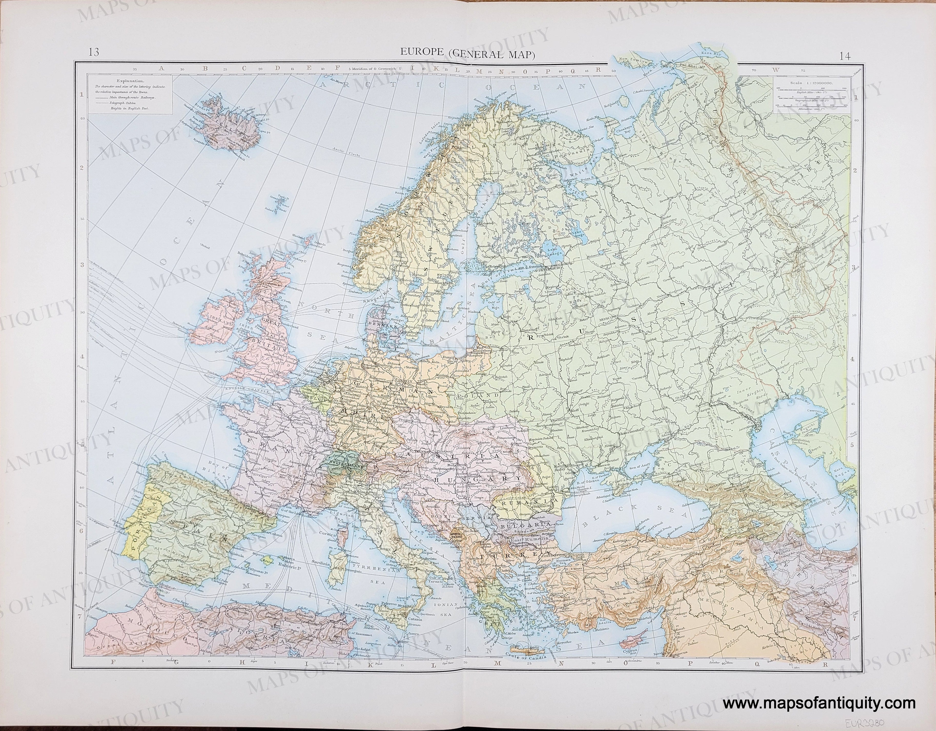 1900 Genuine Antique Map Europe (General Map) – Maps of Antiquity