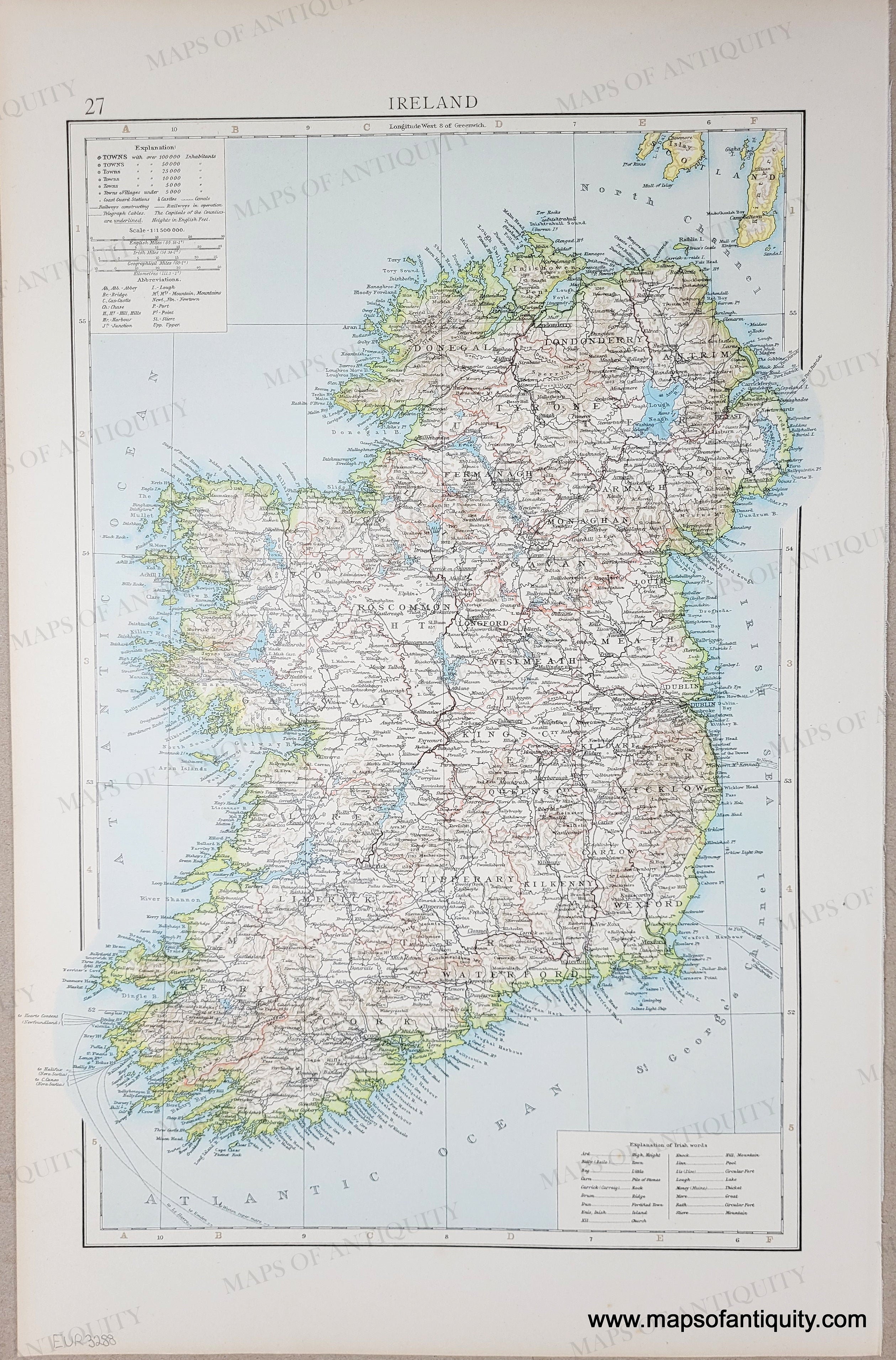1900 - Ireland - Genuine Antique Map – Maps of Antiquity