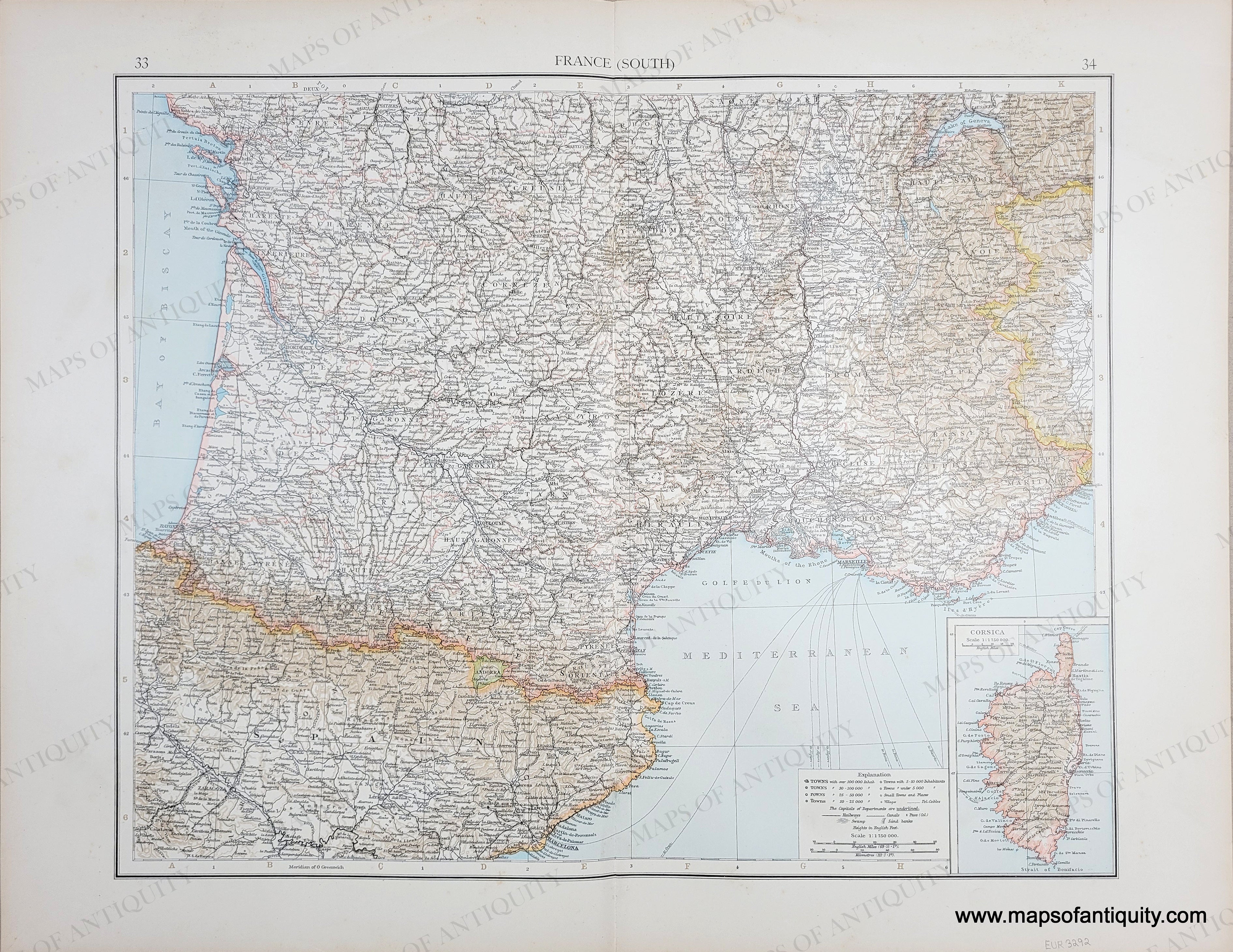 1900 - France (South) - Genuine Antique Map – Maps of Antiquity