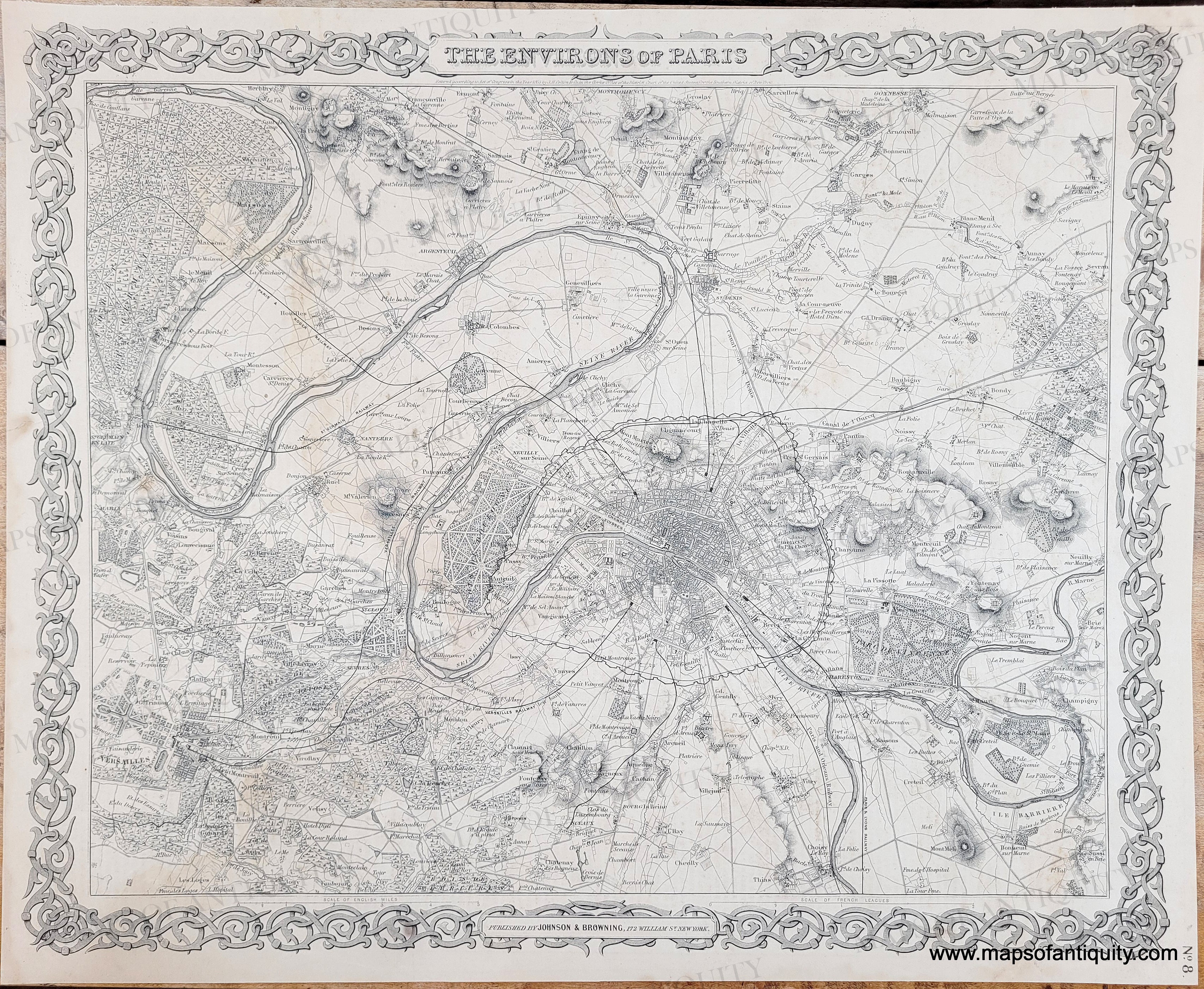 1859 - The Environs of Paris - Antique Map – Maps of Antiquity