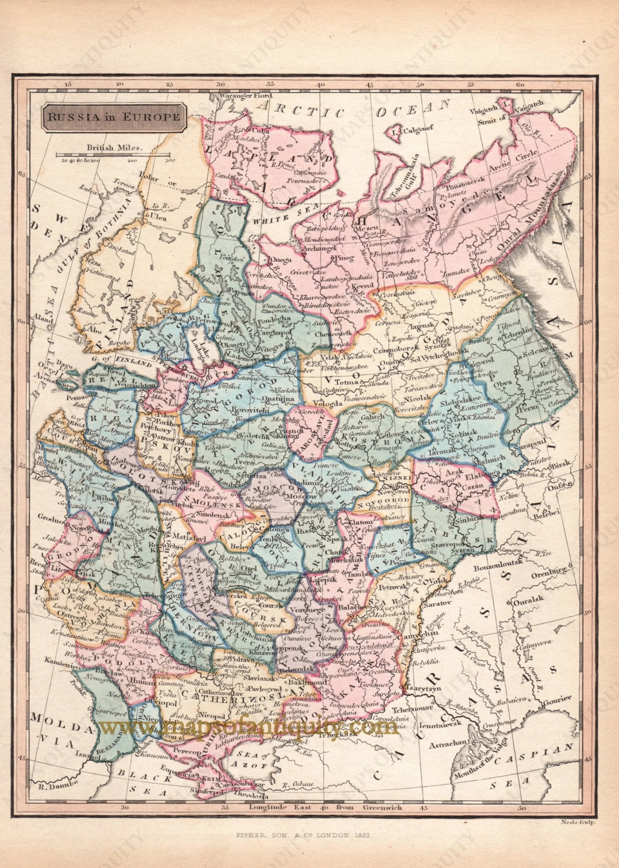 1832 - Russia in Europe - Antique Map – Maps of Antiquity