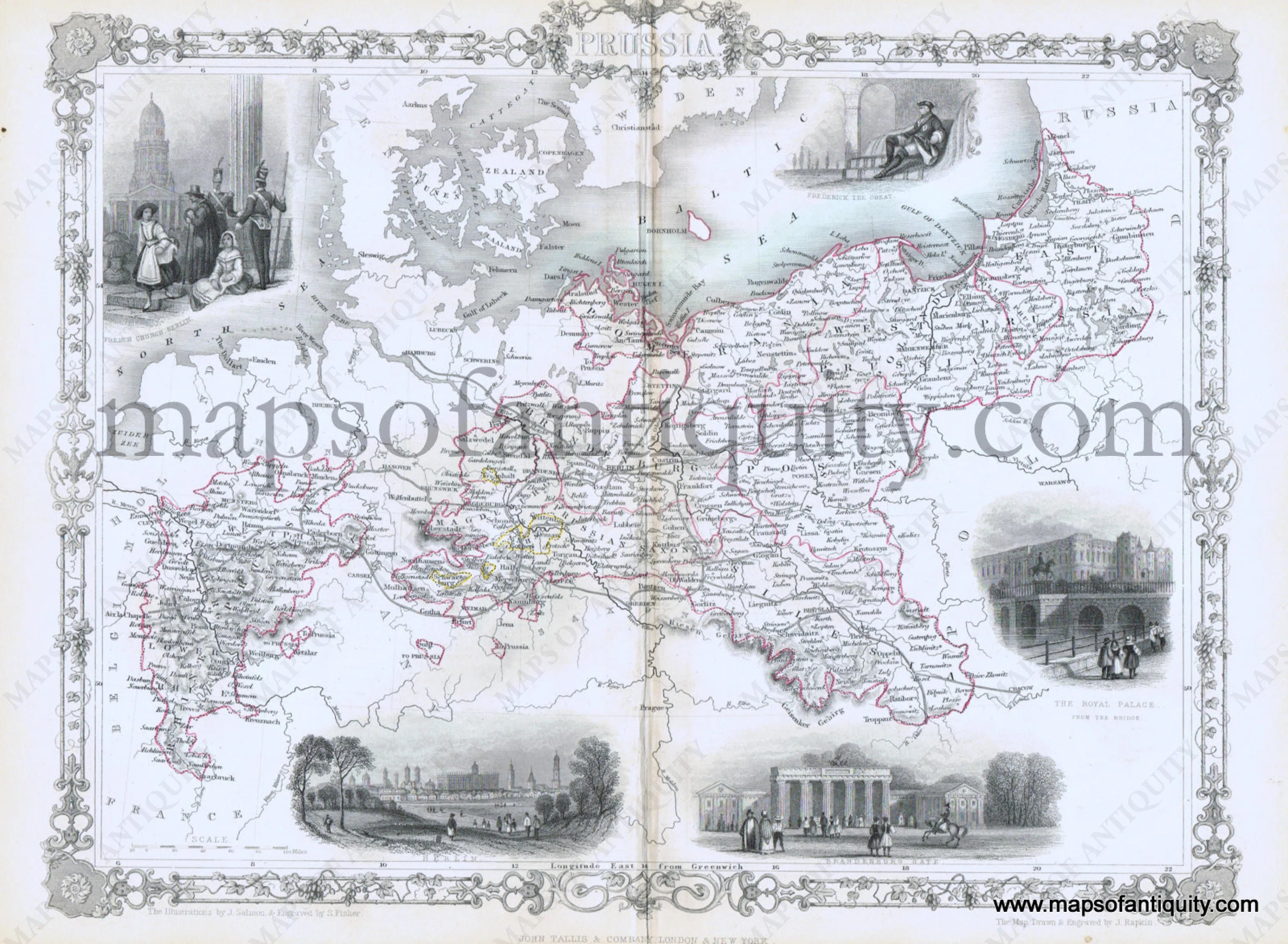 1853 - Prussia. - Antique Map – Maps of Antiquity