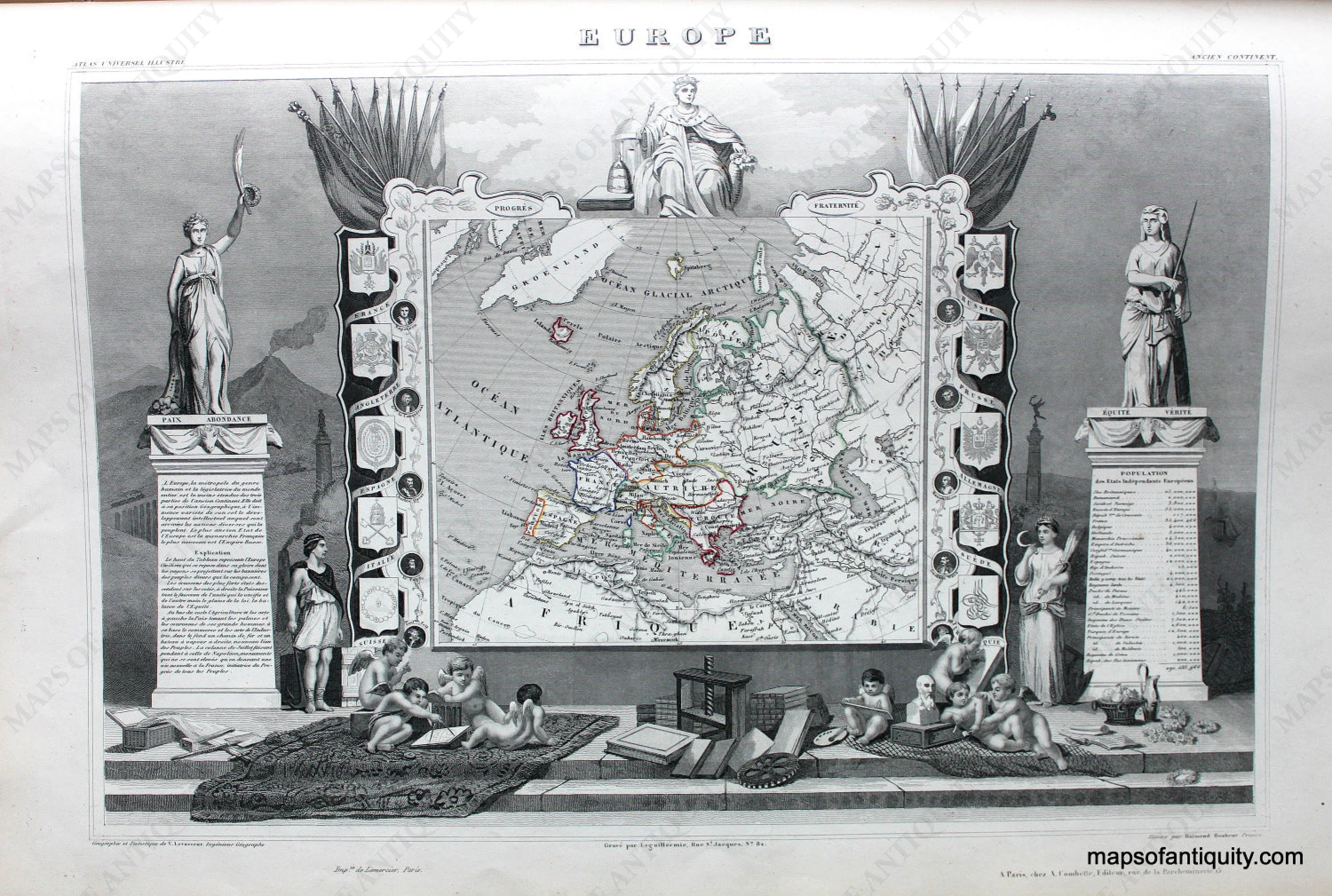 1851 - Europe - Antique Map – Maps of Antiquity