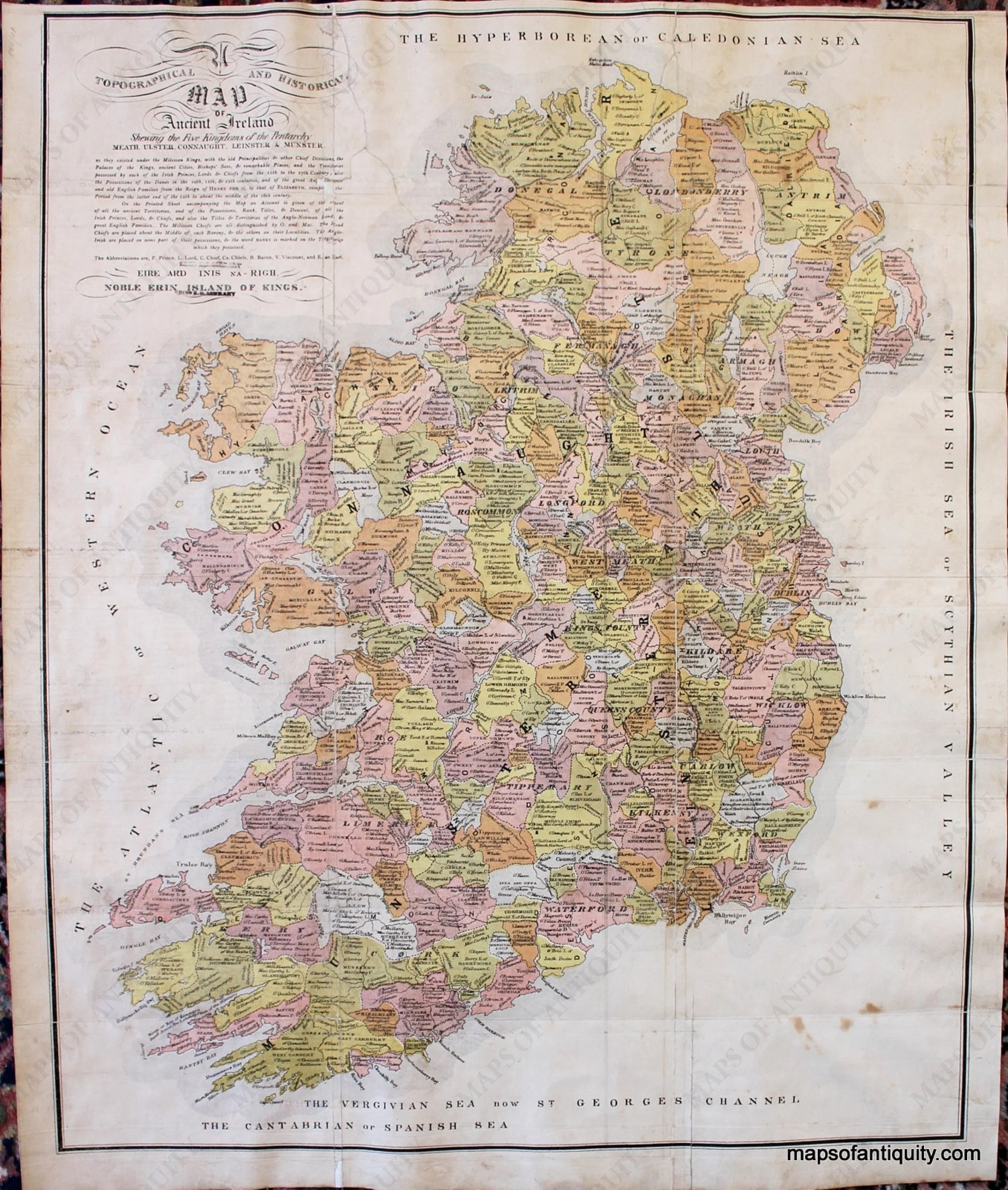 1868 - Topographical and Historical Map of Ancient Ireland, Shewing th ...