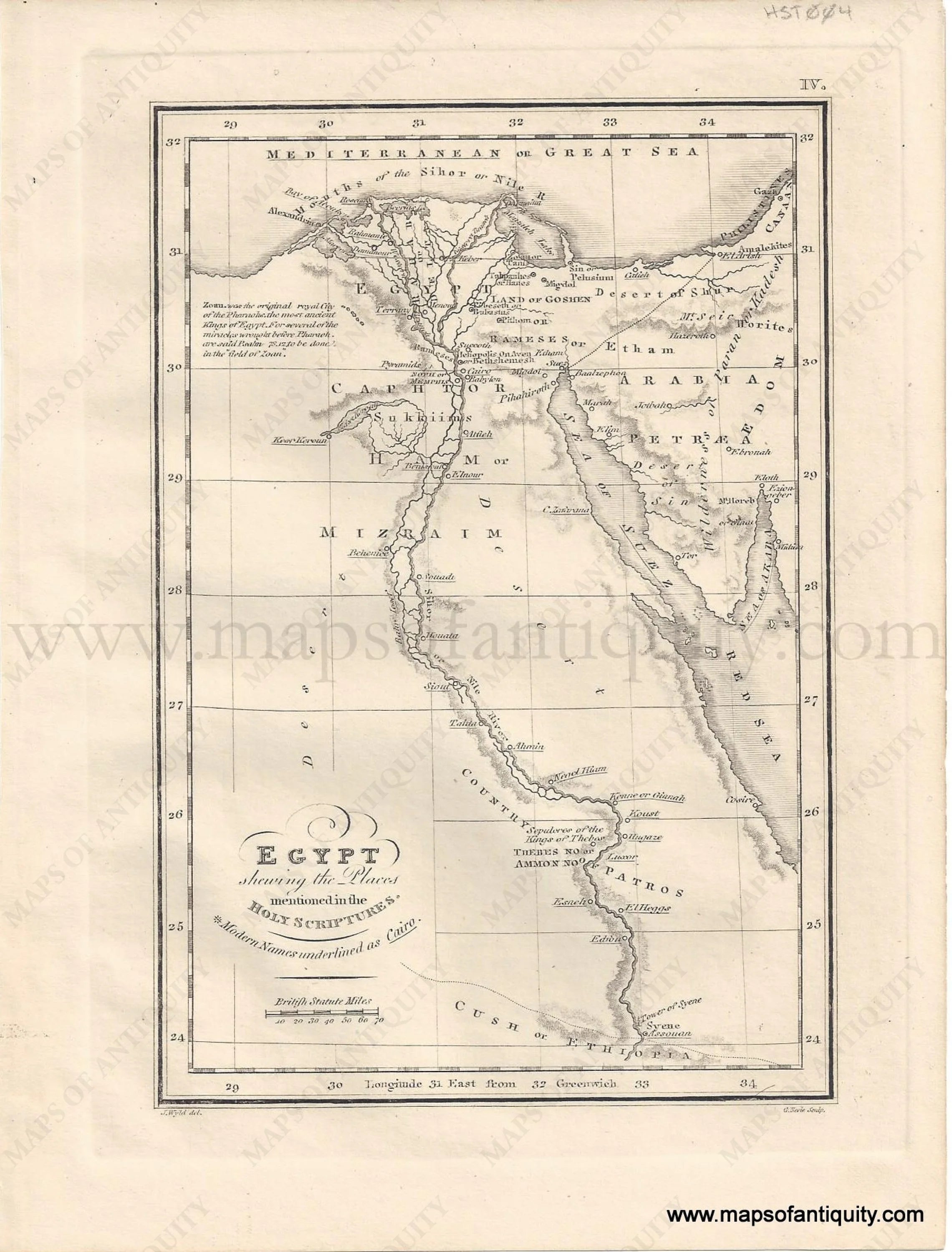 1823 - Egypt-- showing the places mentioned in the Holy Scriptures - A ...
