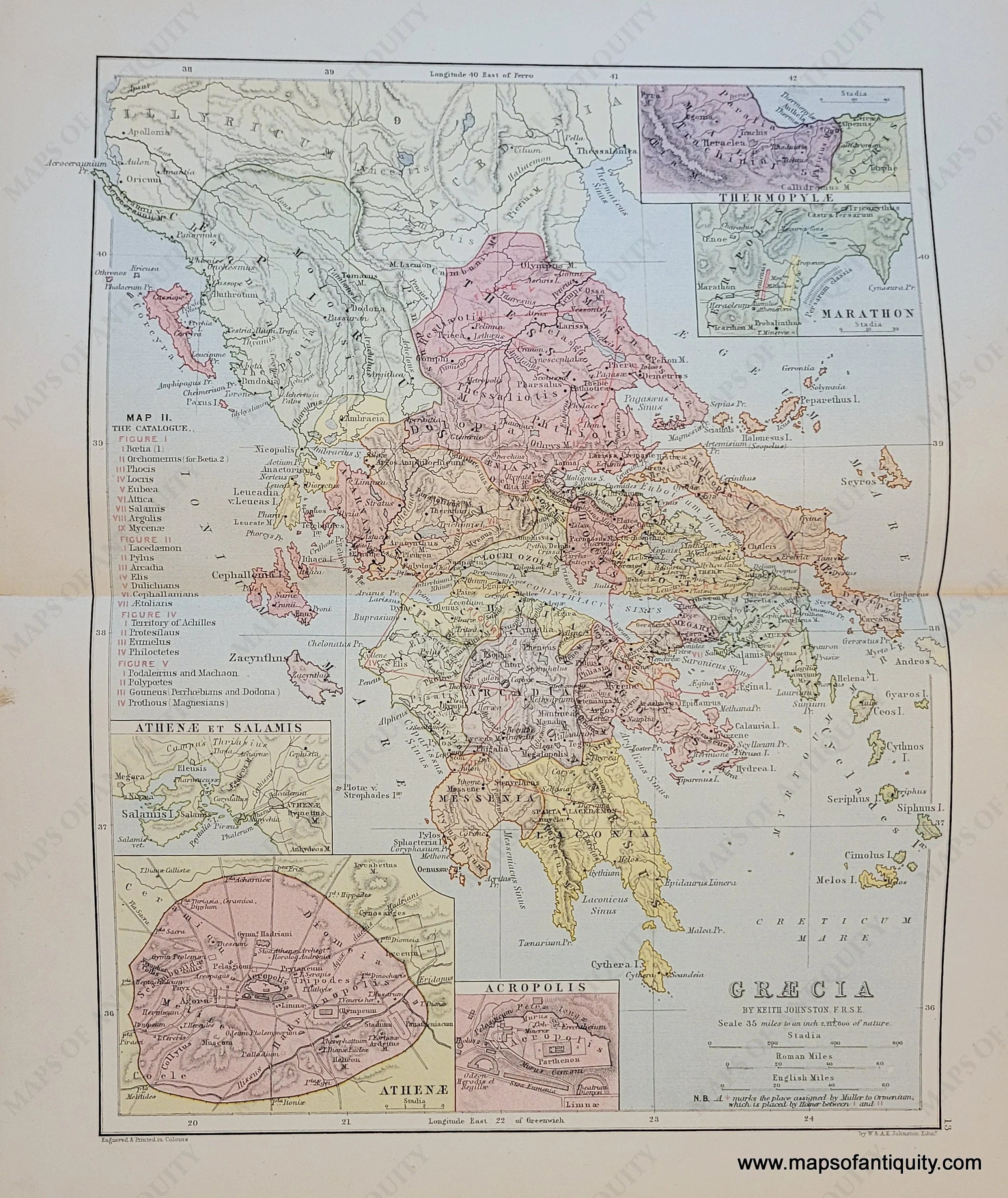 1910 - Graecia (Greece) - Antique Map – Maps of Antiquity
