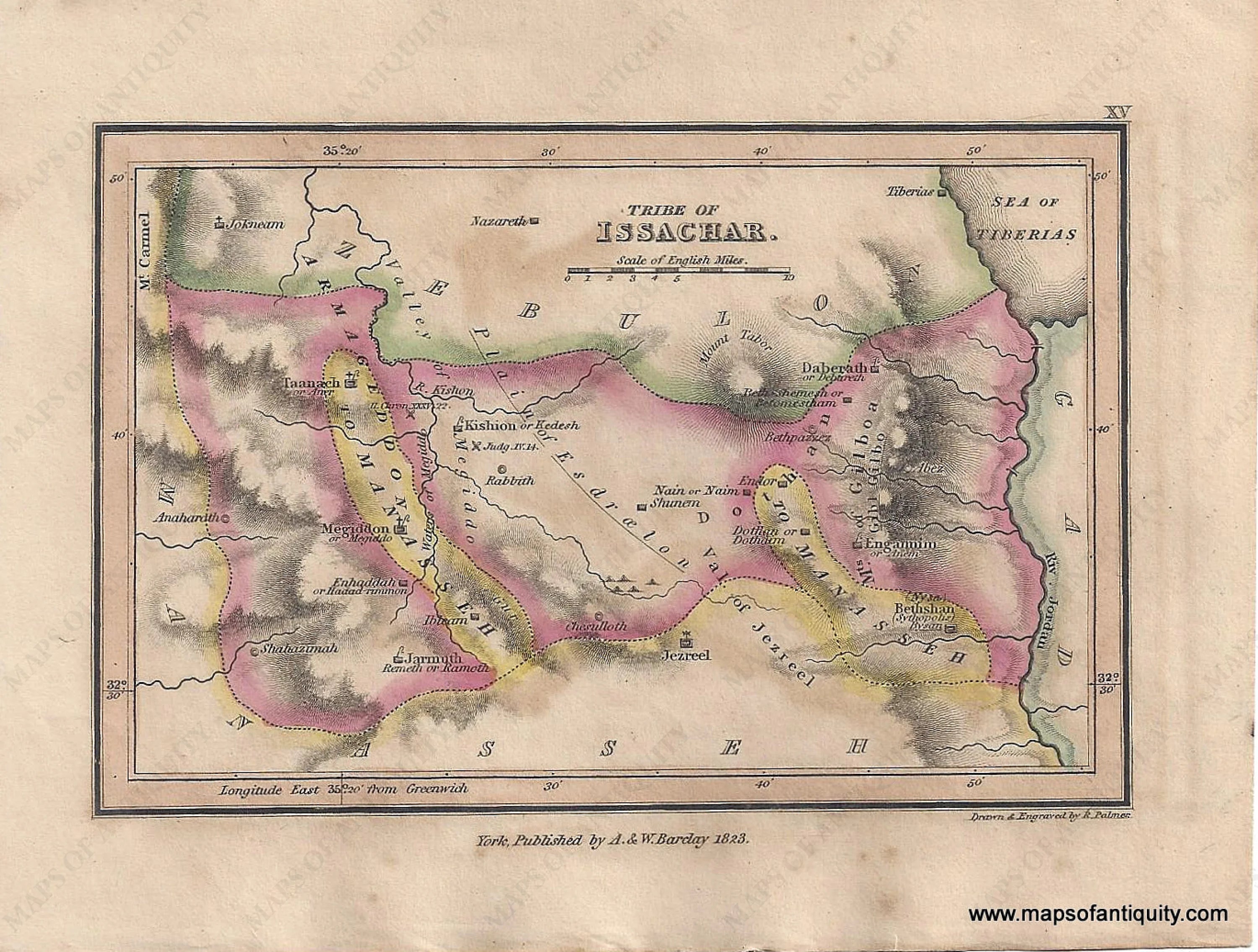 1823 Antique Map Tribe of Issachar. – Maps of Antiquity