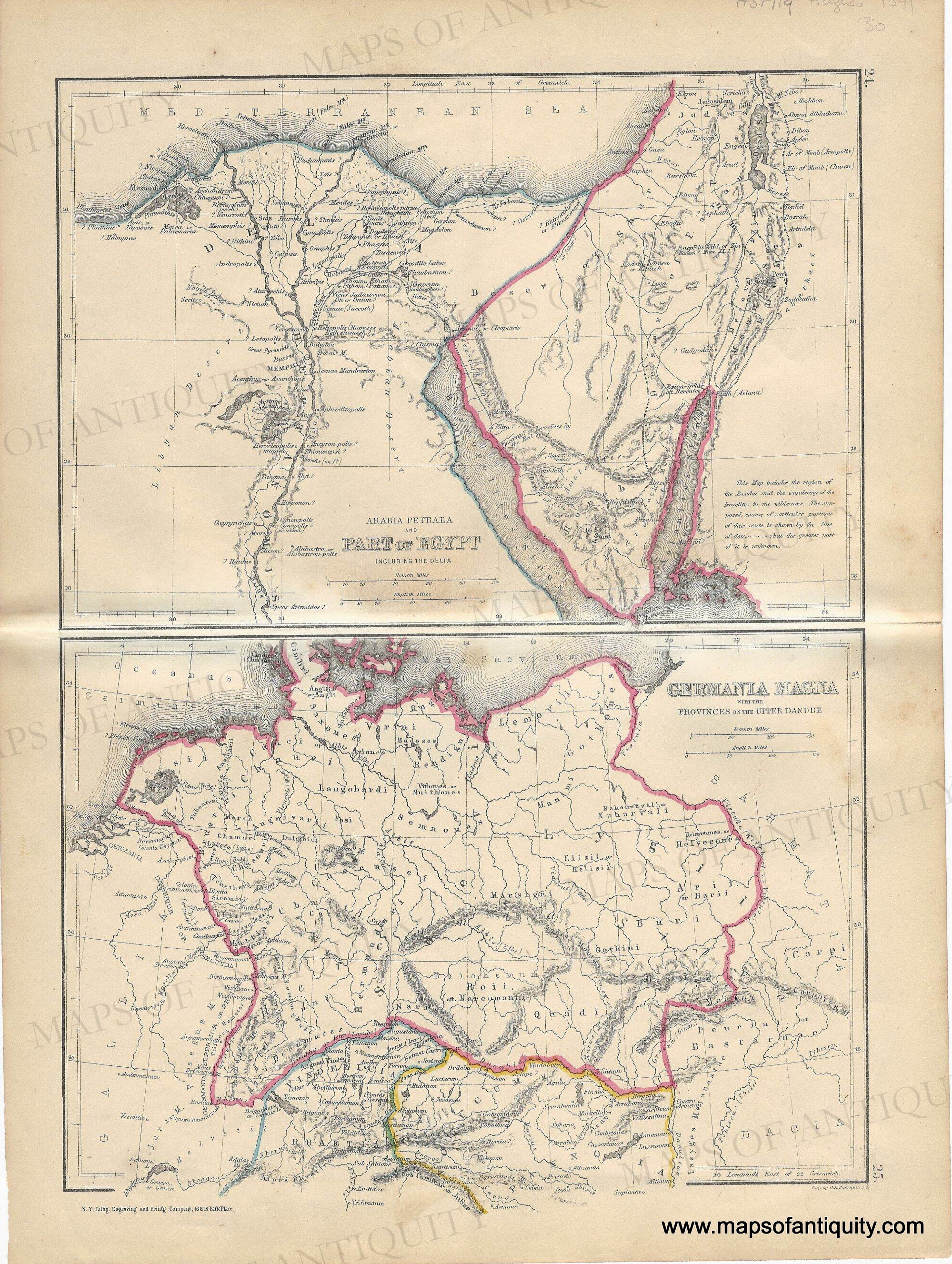 1871 - Arabia Petraea and Part of Egypt including the Delta (in ancien ...