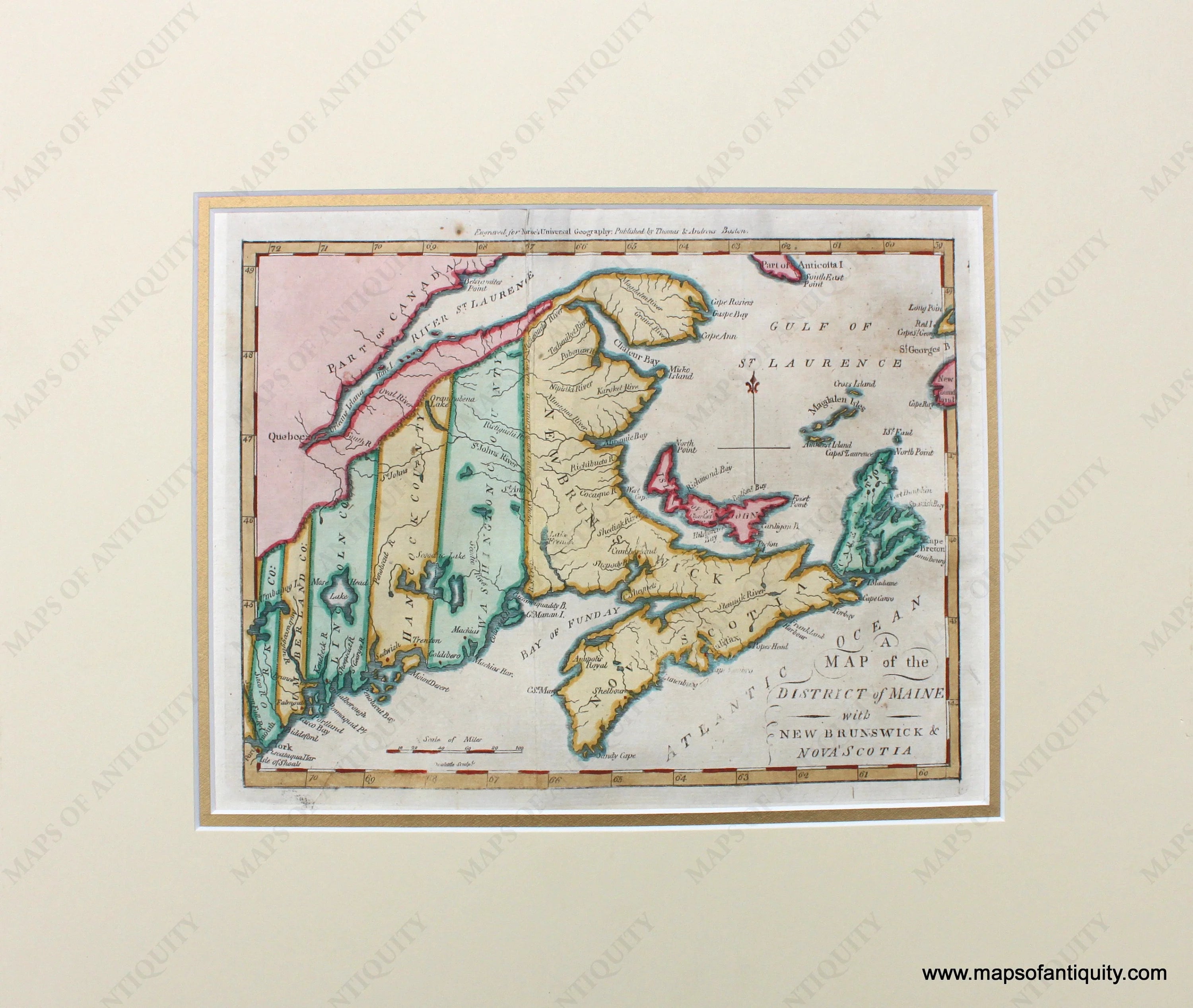 1796 - A Map of the District of Maine with New Brunswick and Nova Scot ...
