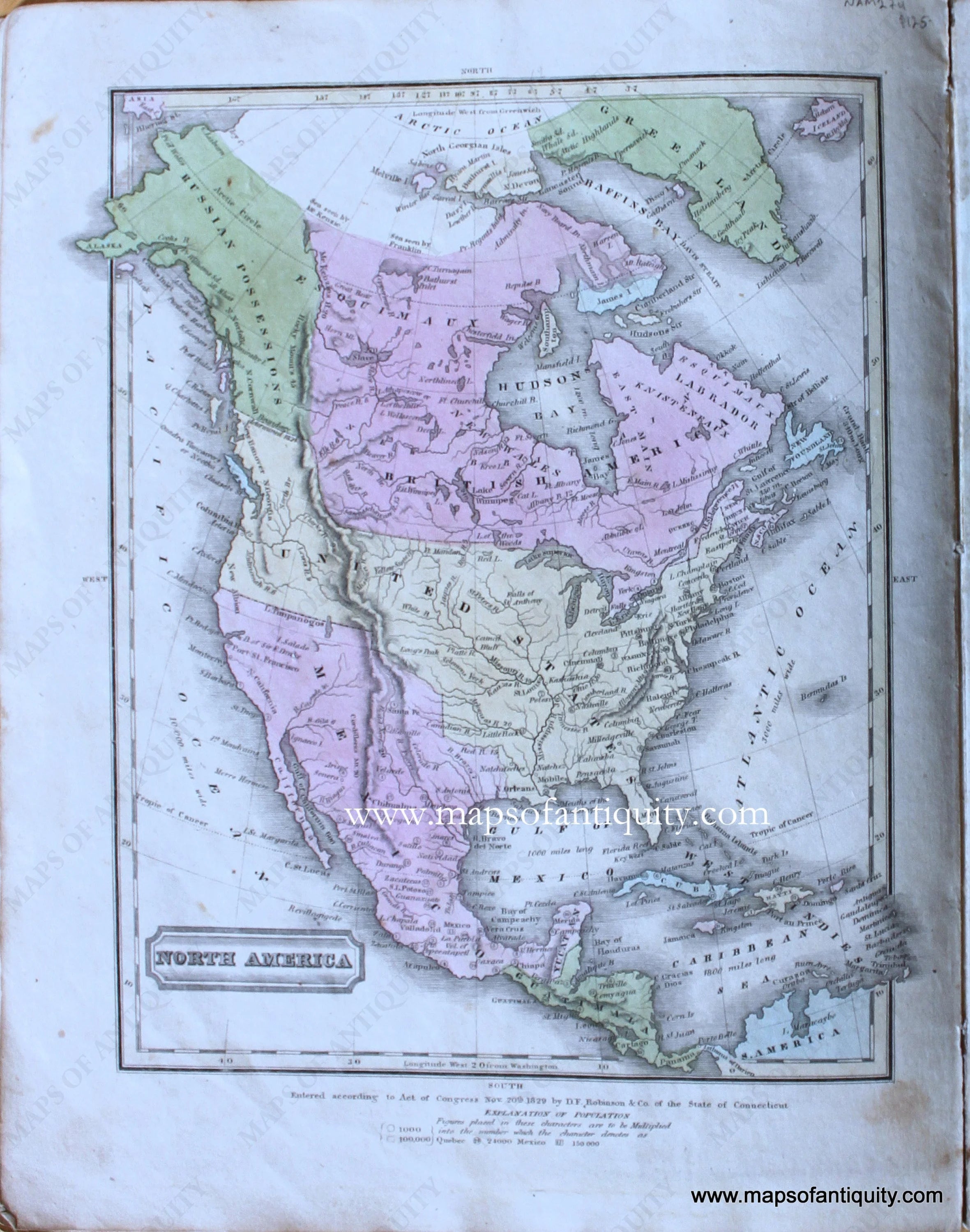 1830 - North America - Antique Map – Maps of Antiquity