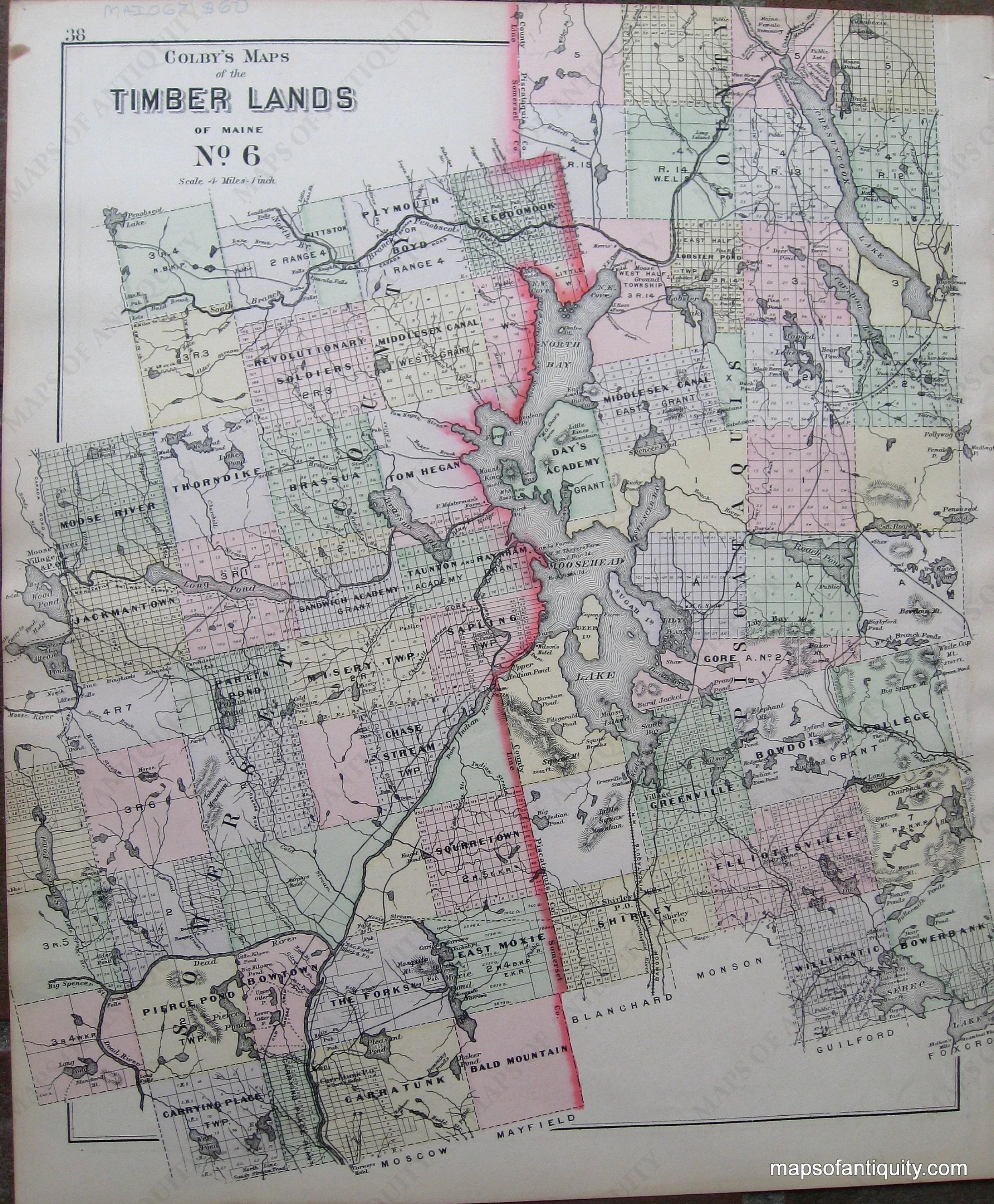 1885 - Timberlands Nbr 6, Maine - Antique Map – Maps of Antiquity
