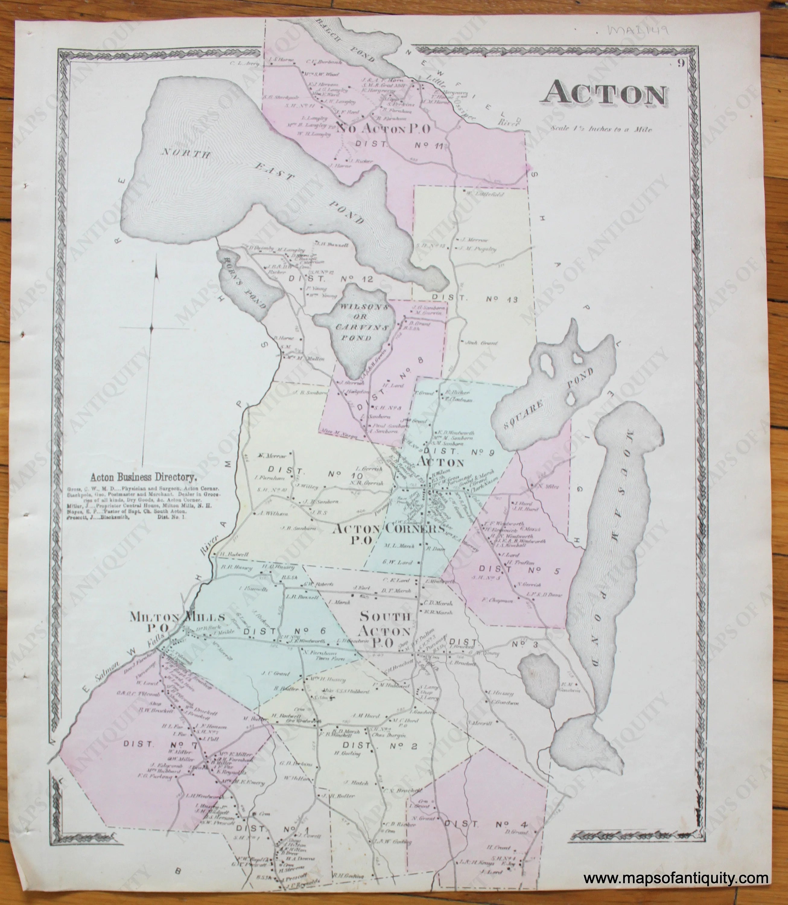 1872 - Acton (ME) - Antique Map – Maps of Antiquity