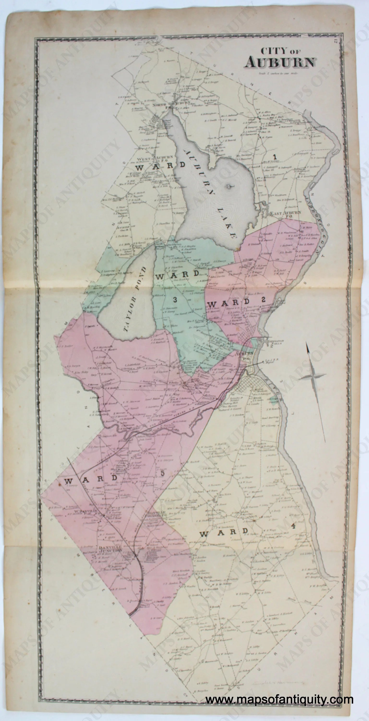 1873 - City of Auburn (Maine) - Antique Map – Maps of Antiquity