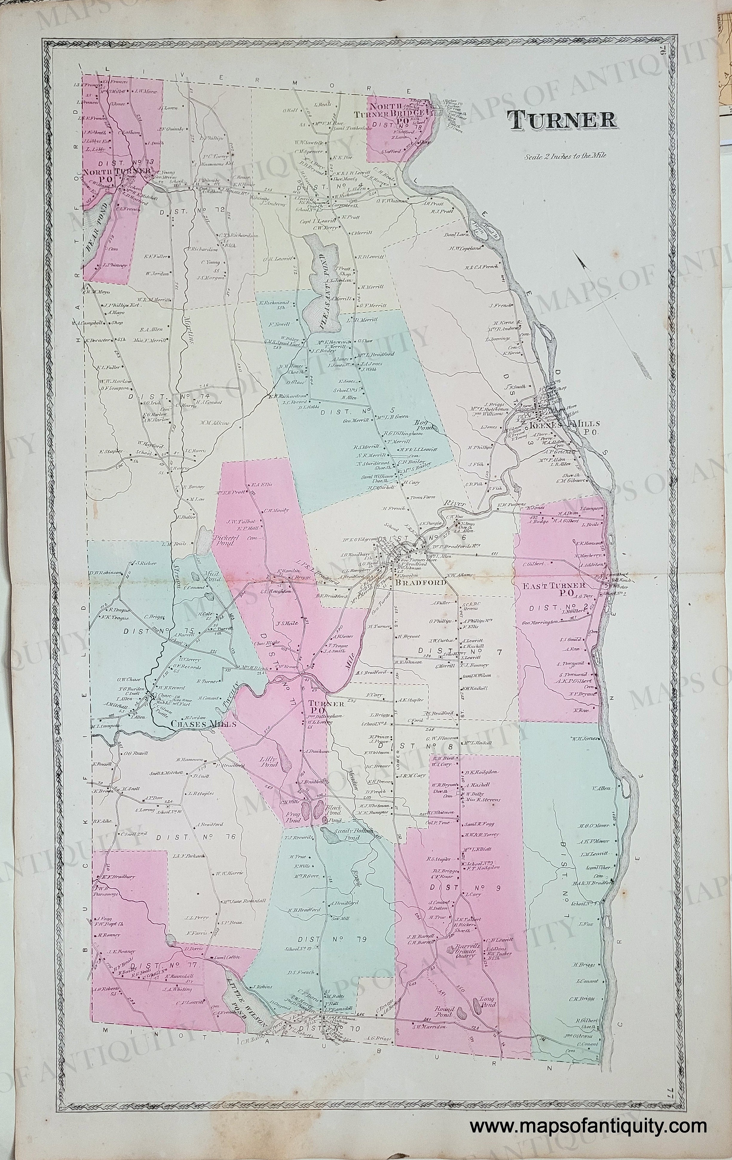 1873 - Turner (Maine) - Antique Map – Maps of Antiquity