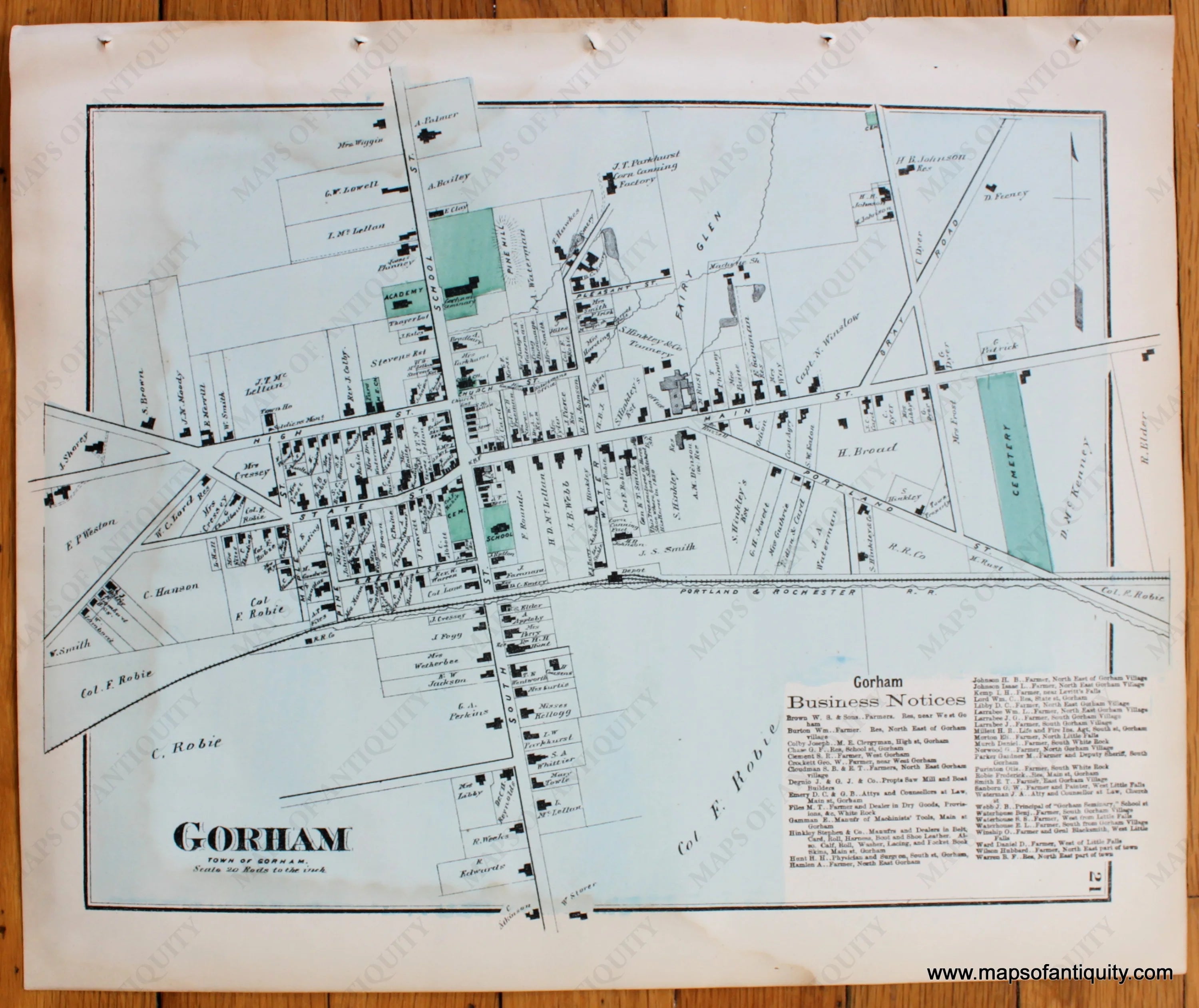 1871 - Gorham (Maine) - Antique Map – Maps of Antiquity