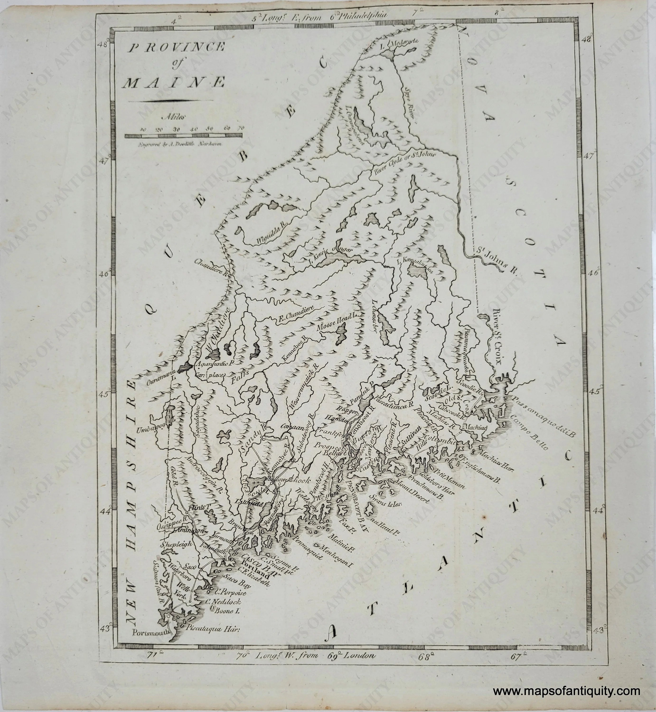 1804 Genuine Antique Map Province of Maine – Maps of Antiquity