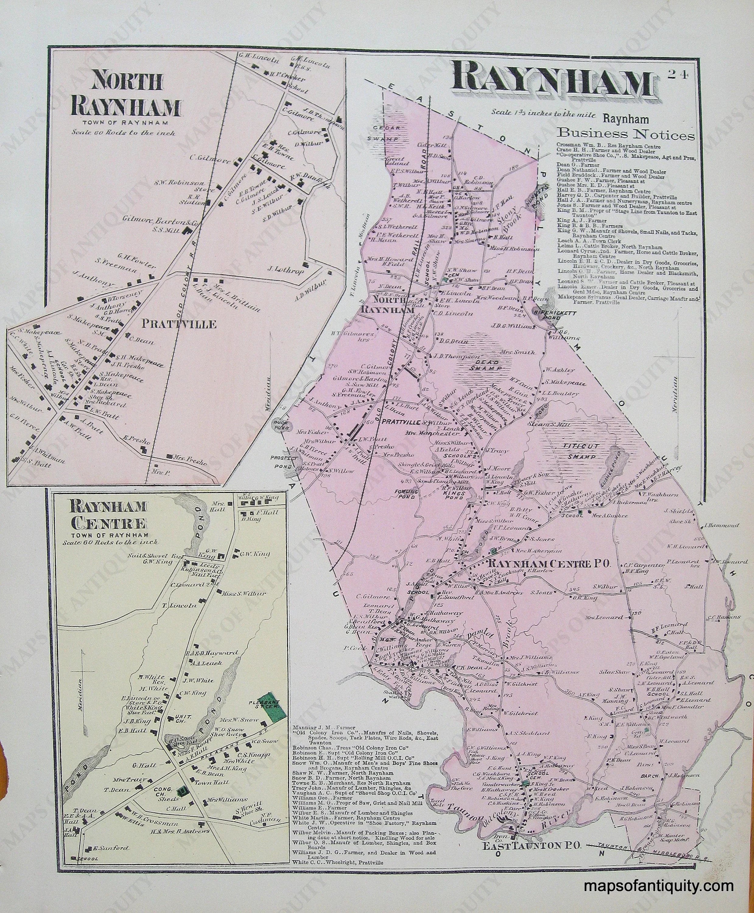1871 - Raynham p. 24 (MA) - Antique Map – Maps of Antiquity